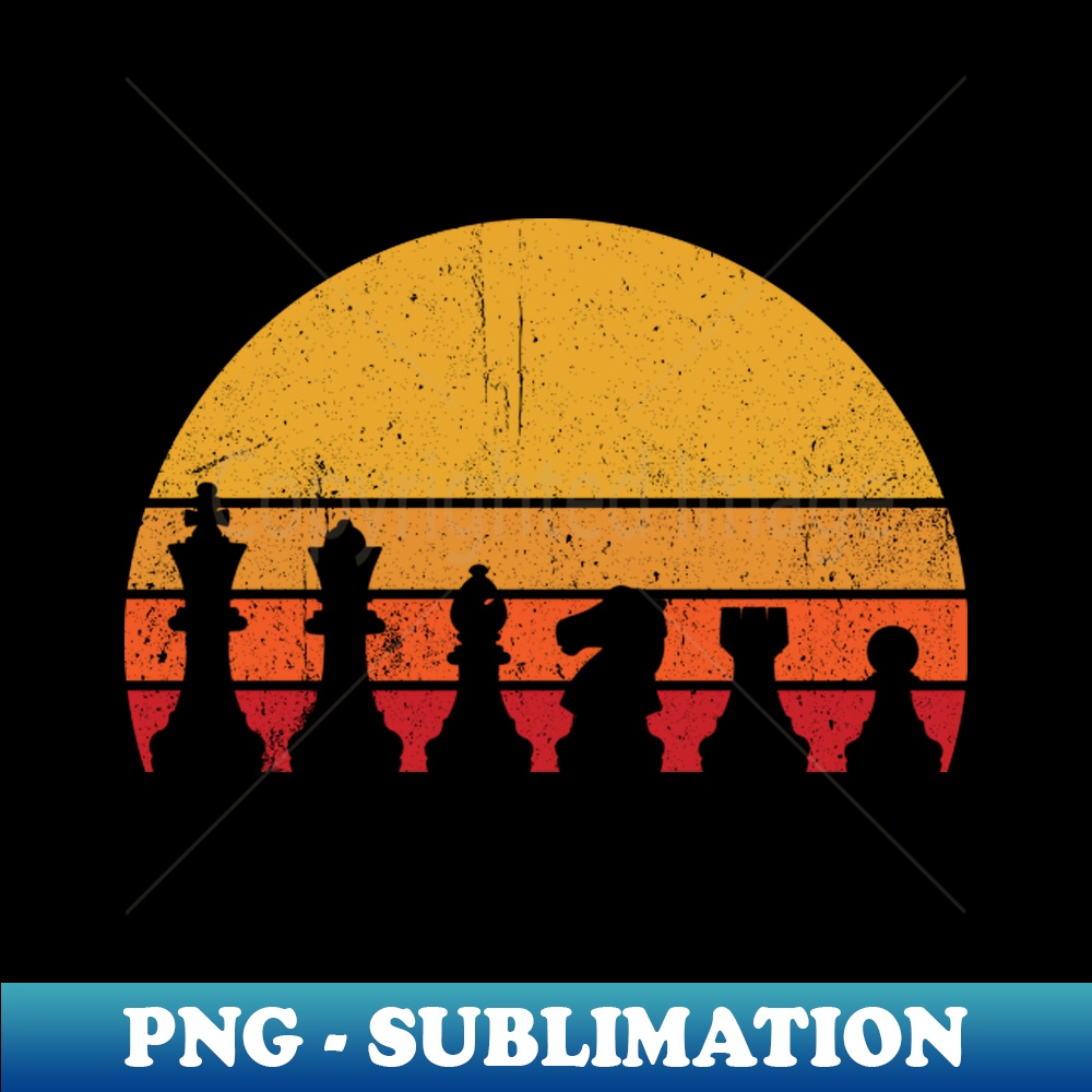 Chess Pieces Sunset Retro Player Master Men Youth Kids Chess | Inspire ...