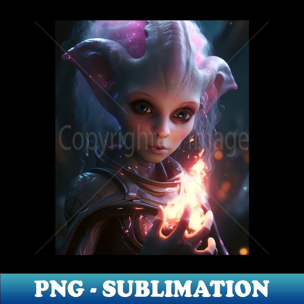 Beautiful Alien Girl using Fire Magic - High-Resolution PNG | Inspire ...