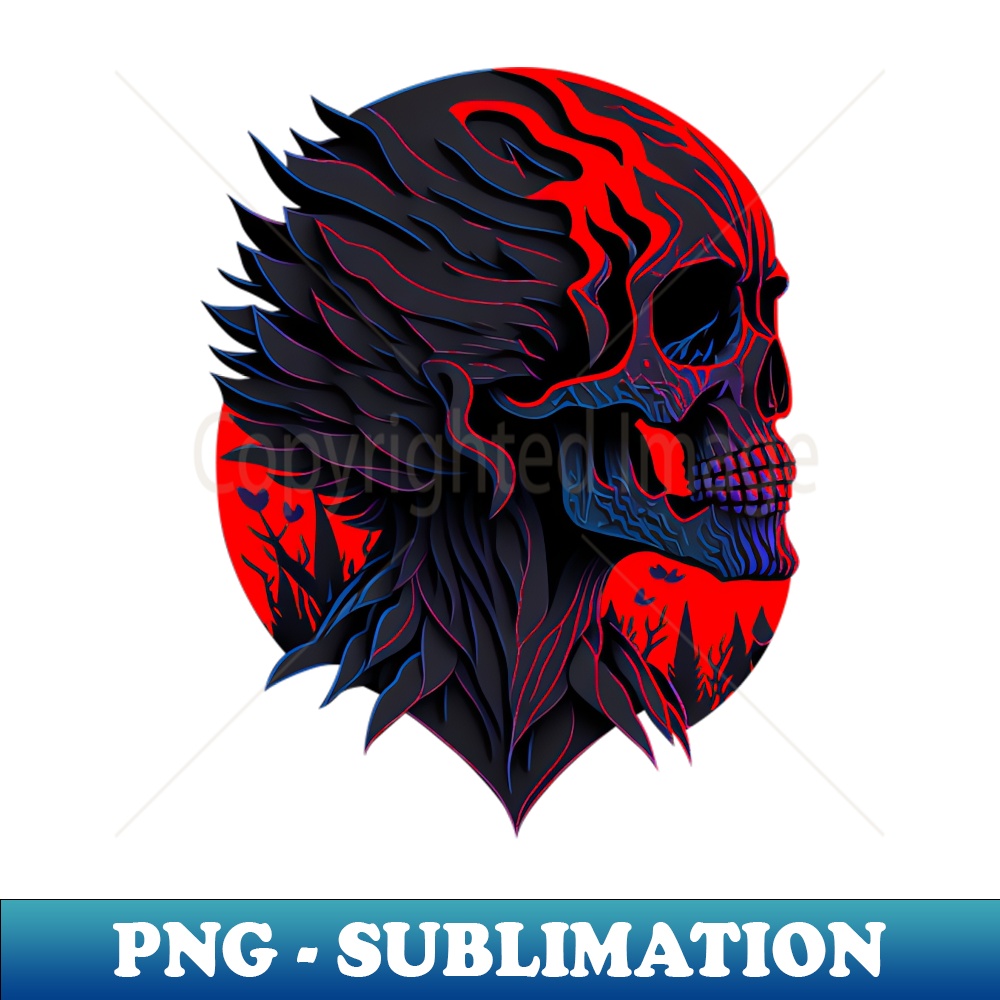 Red skull head - Signature Sublimation PNG File | Inspire Uplift
