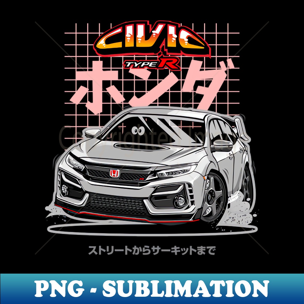 CIVIC FK8 Type R White -Car Vector Art CARtoon - CARicature | Inspire ...