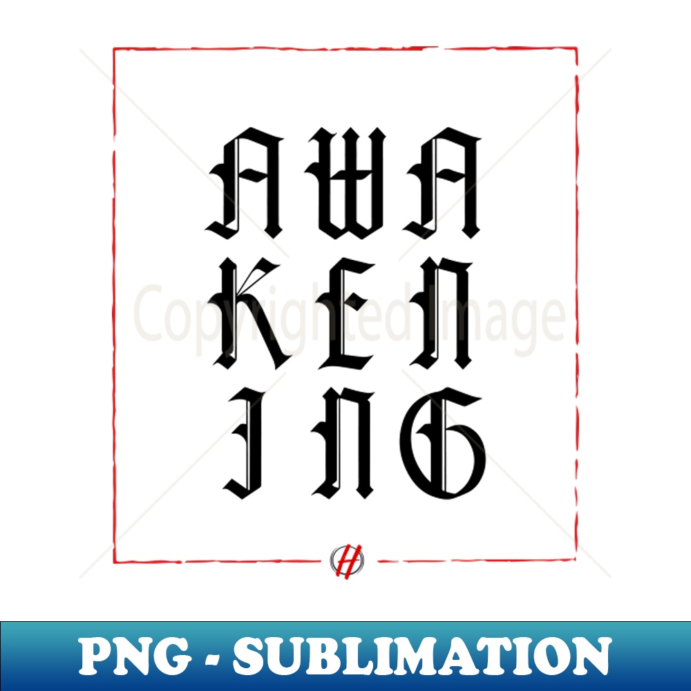 Cursive Font - Black Awakening with Red Frame - Digital Subl | Inspire ...