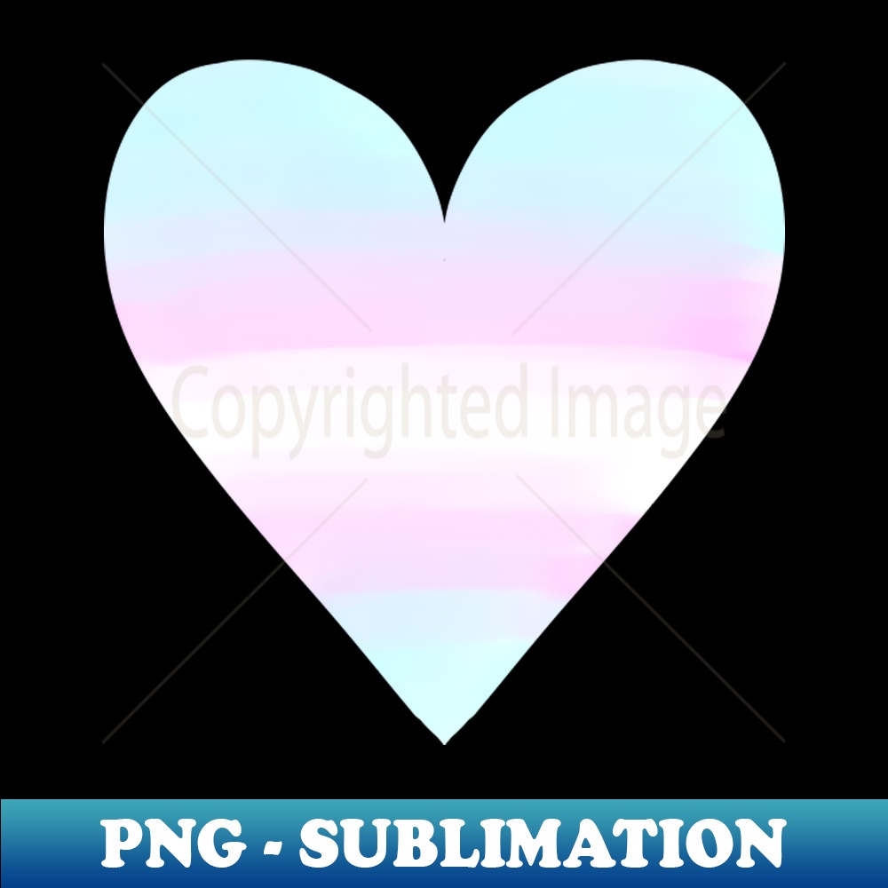 Trans Pride Heart - Special Edition Sublimation PNG File | Inspire Uplift
