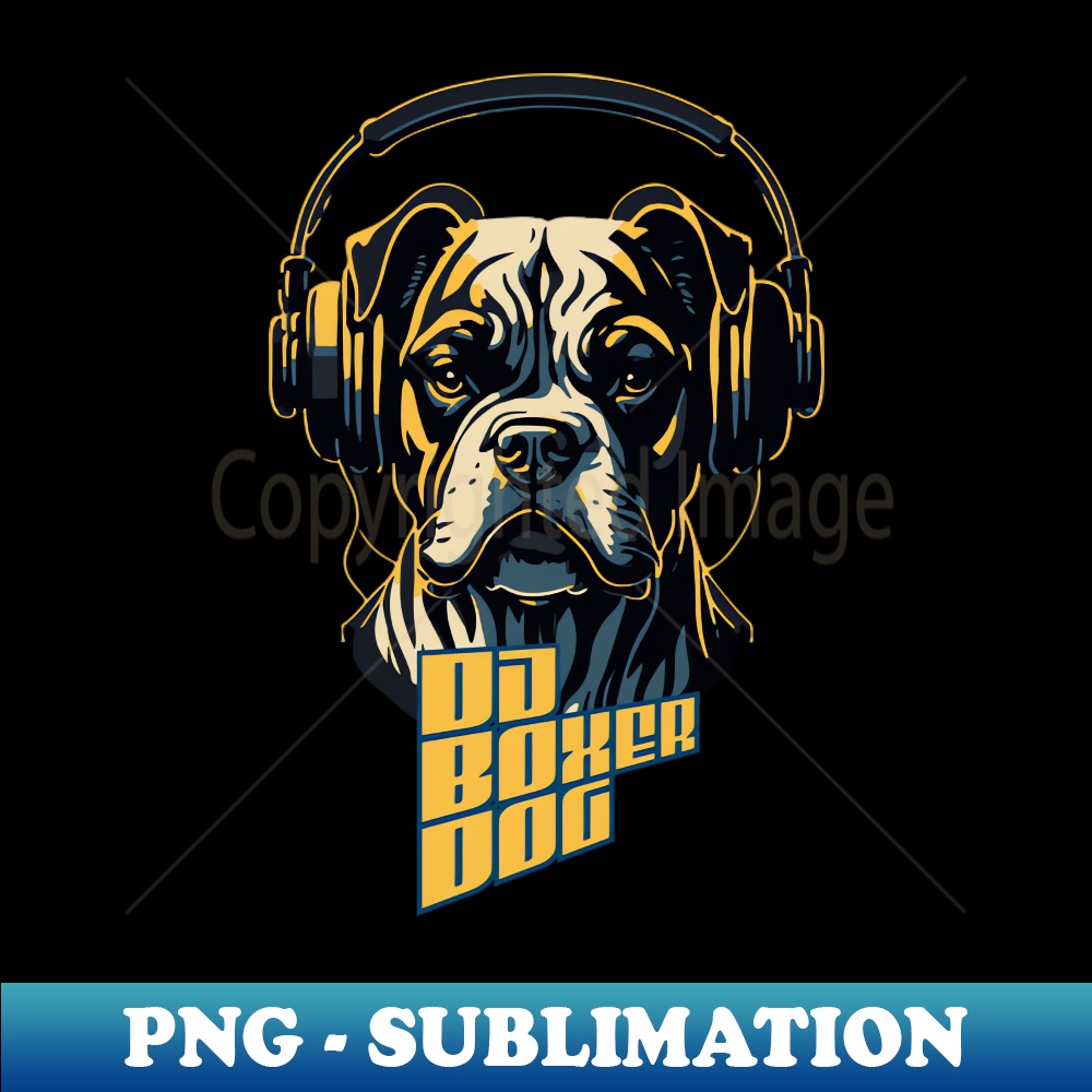 DJ Boxer Dog - High-Resolution PNG Sublimation File | Inspire Uplift