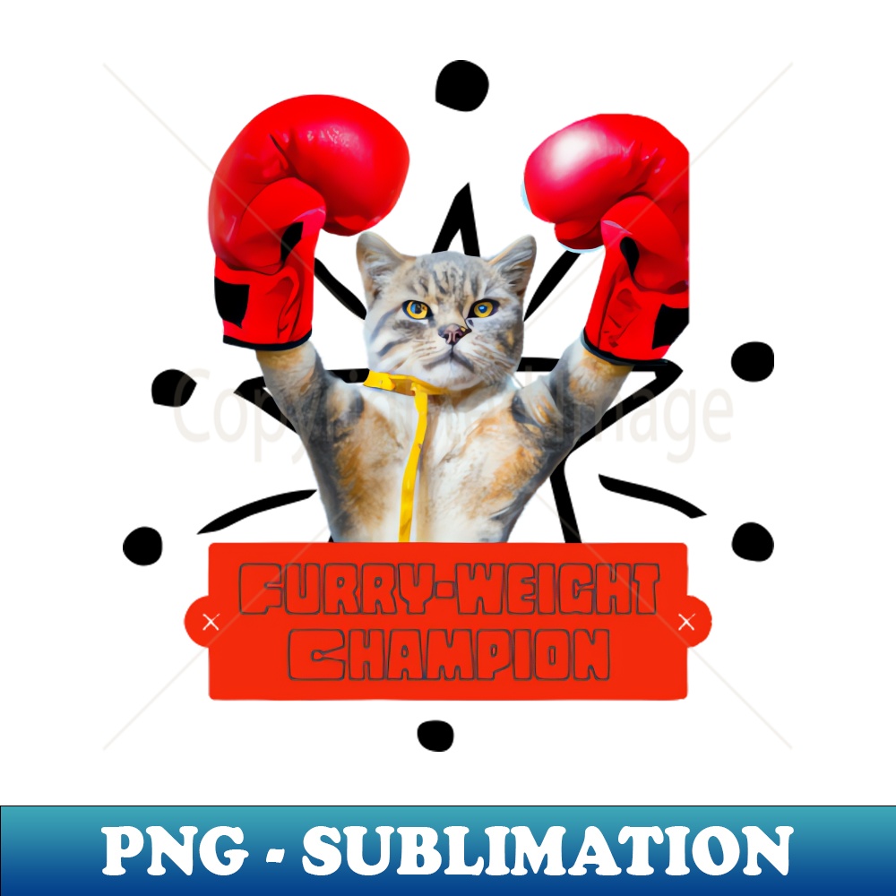 Boxing Cat Furry-weight Champion - Instant Sublimation Digit | Inspire ...