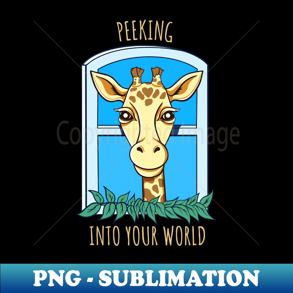 Cute Peeking Giraffe in the Window - PNG Transparent Sublima | Inspire ...