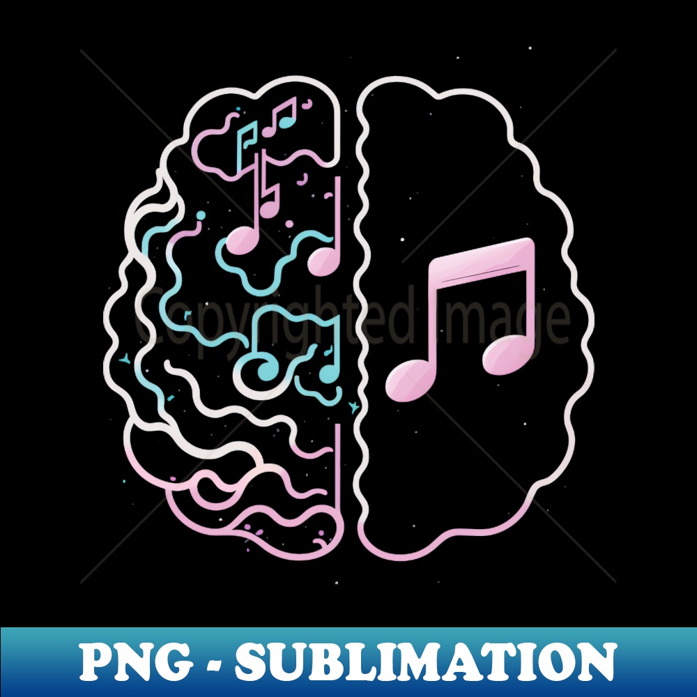 Musician Brain With Music Notes - Retro PNG Sublimation Digi | Inspire ...