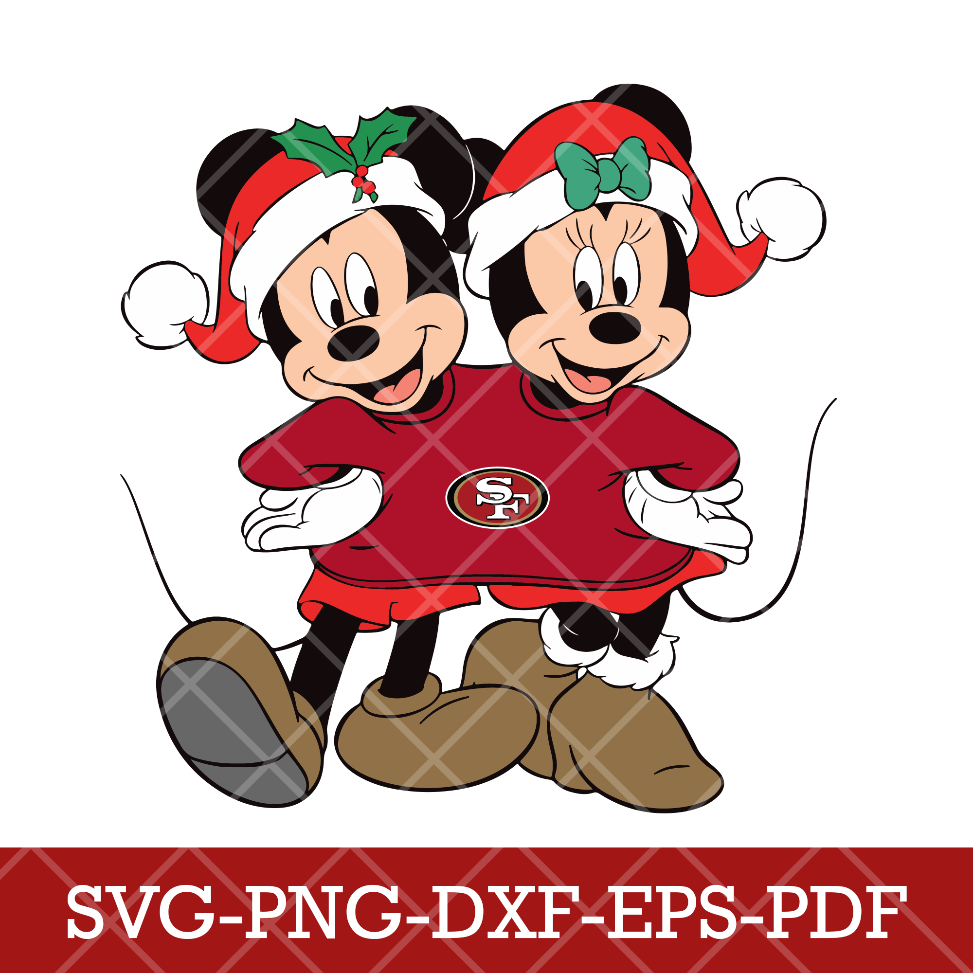 San Francisco 49ers_mickey christmas 11 Svg dxf png Files fo - Inspire ...