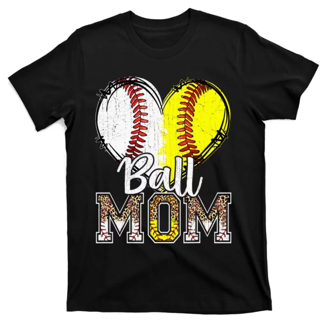 Ball Mom Heart Baseball Softball Mama Mothers Day 2022 T-Shi | Inspire ...