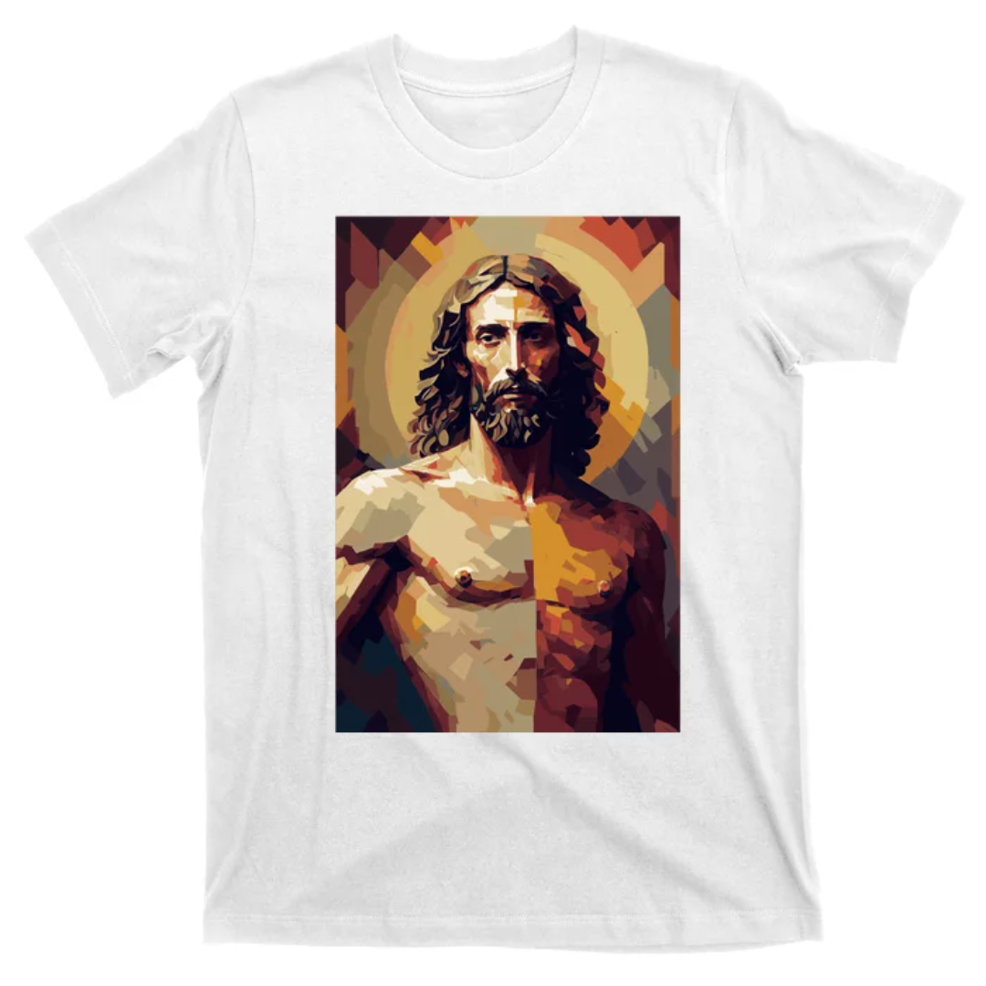 Jesus Christ Stained Glass Art T-Shirt | Inspire Uplift