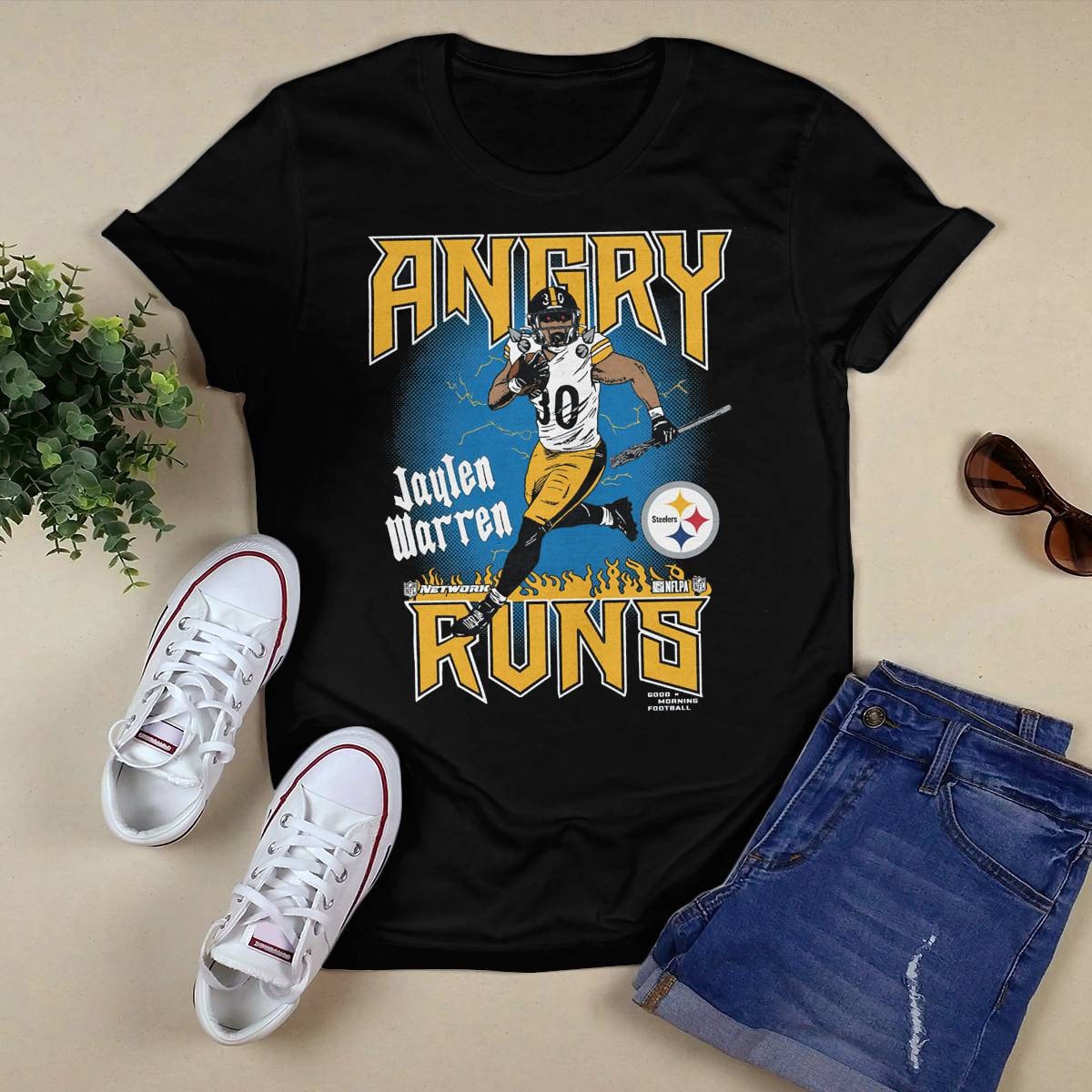 Angry Runs Steelers Jaylen Warren Shirt, Angry Runs Steelers | Inspire ...