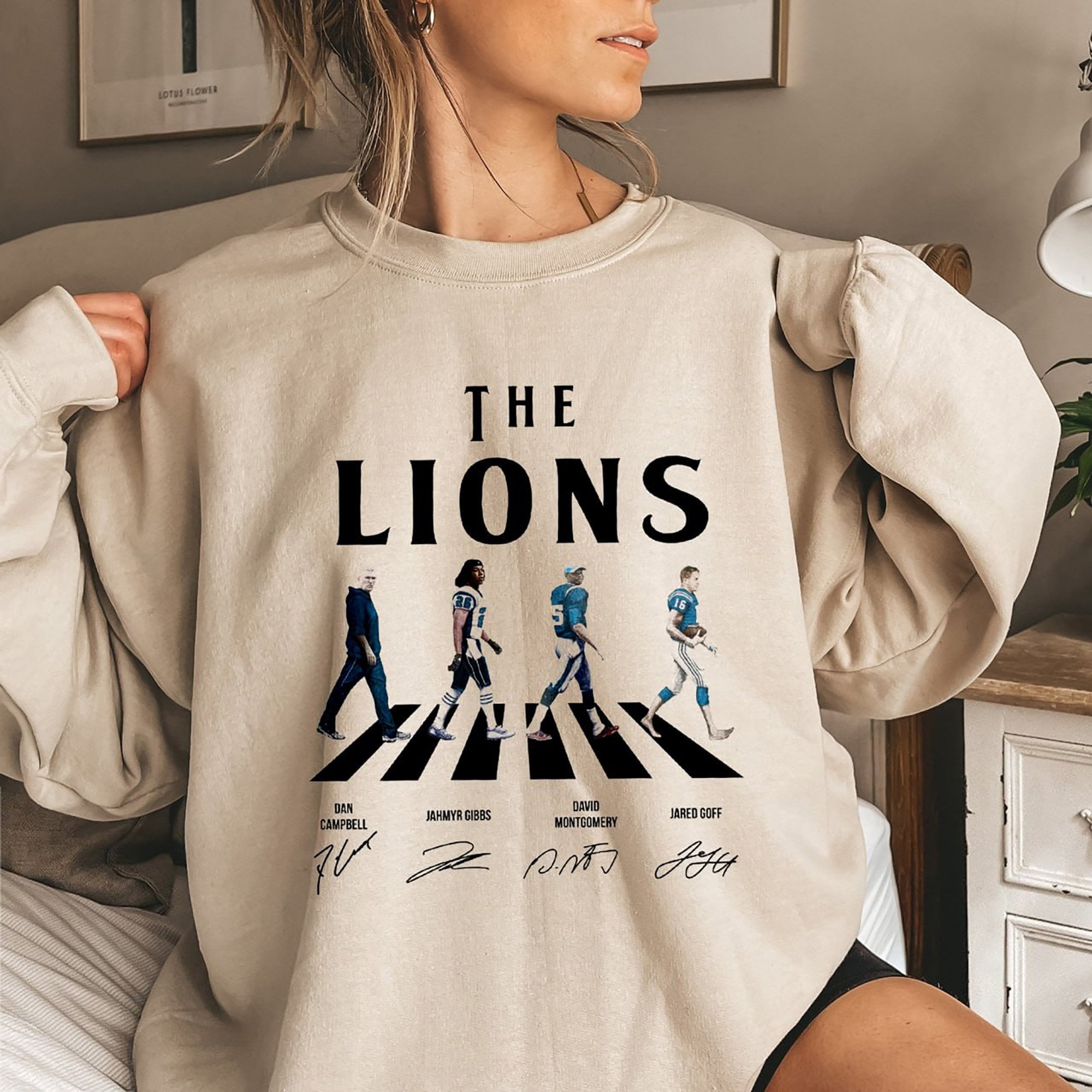 Lions Walking Abbey Road Signatures Football Sweatshirt, Dan | Inspire ...