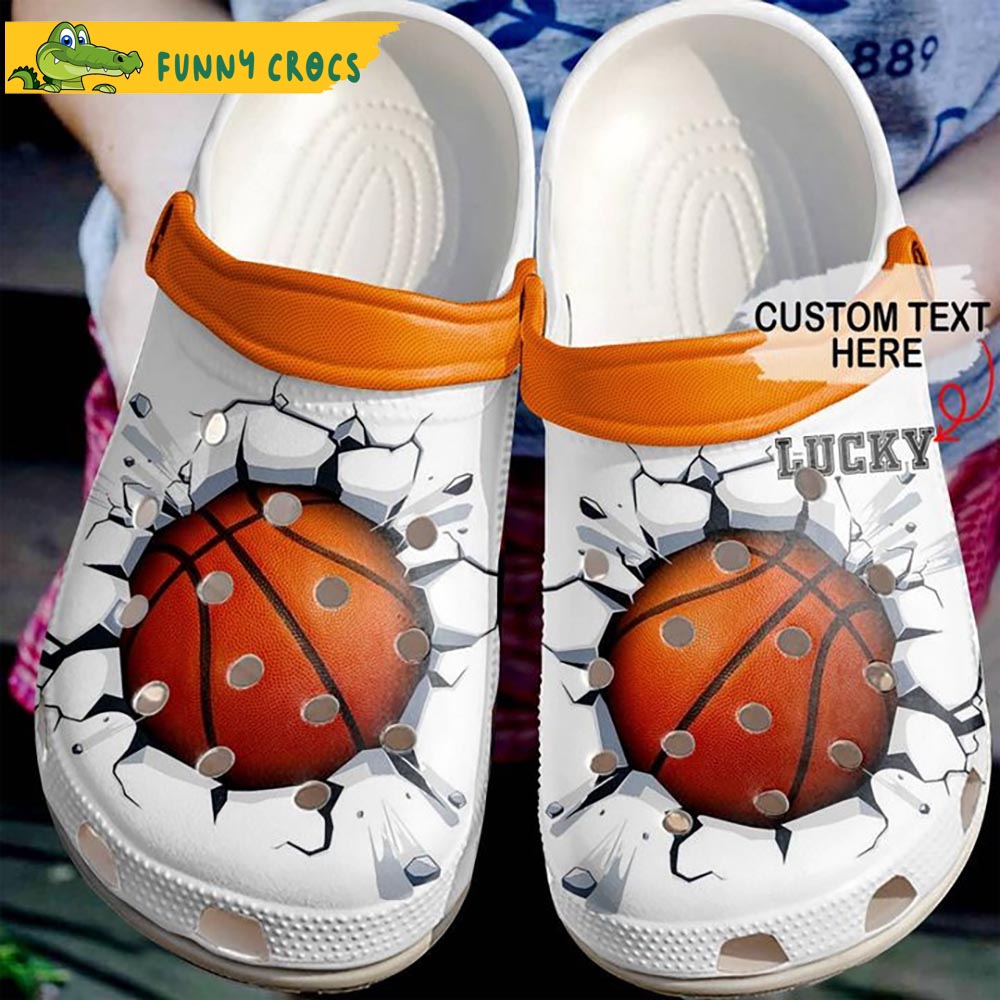 Custom Broken Wall Basketball White Crocs - Discover Comfort | Inspire ...
