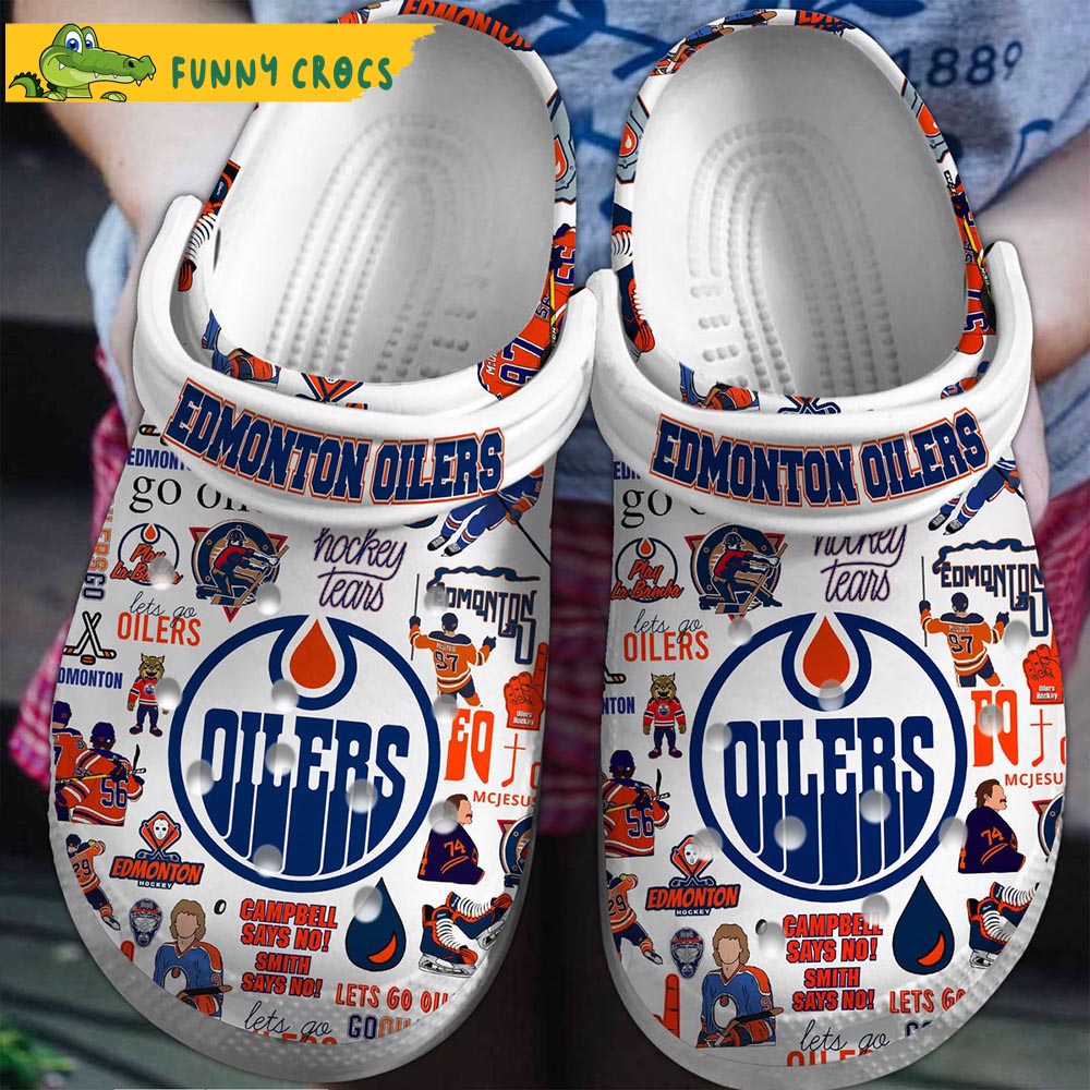 Edmonton Oilers NHL White Crocs Clog Shoes - Discover Comfor | Inspire ...