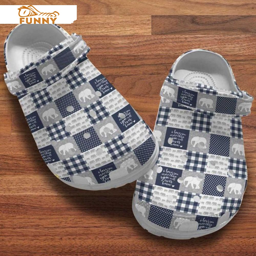 Elephants Checkered Pattern Crocs - Discover Comfort And Sty | Inspire ...