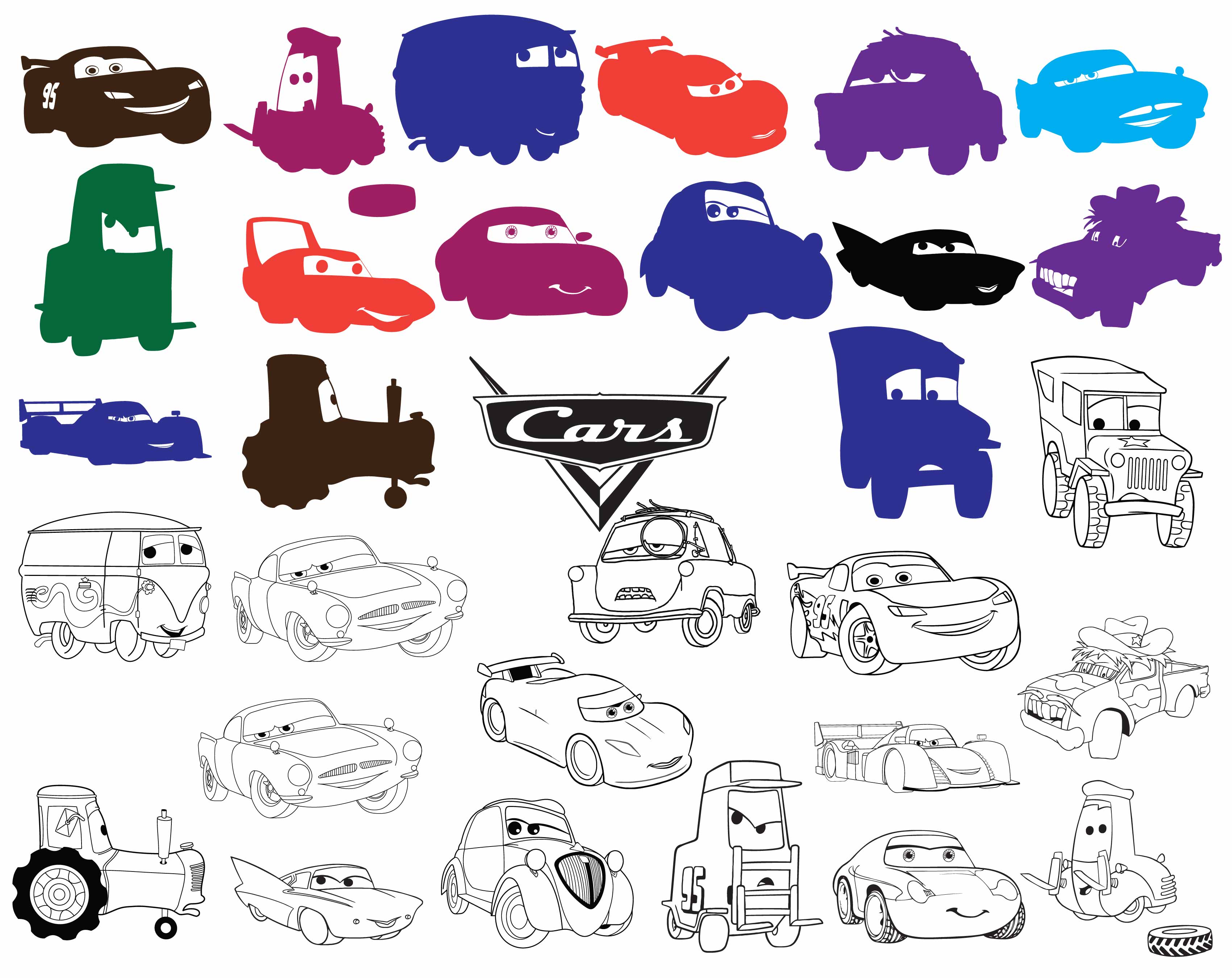 Disney Cars bundle svg,png,dxf,Disney Cars svg,png,dxf,Disne | Inspire ...