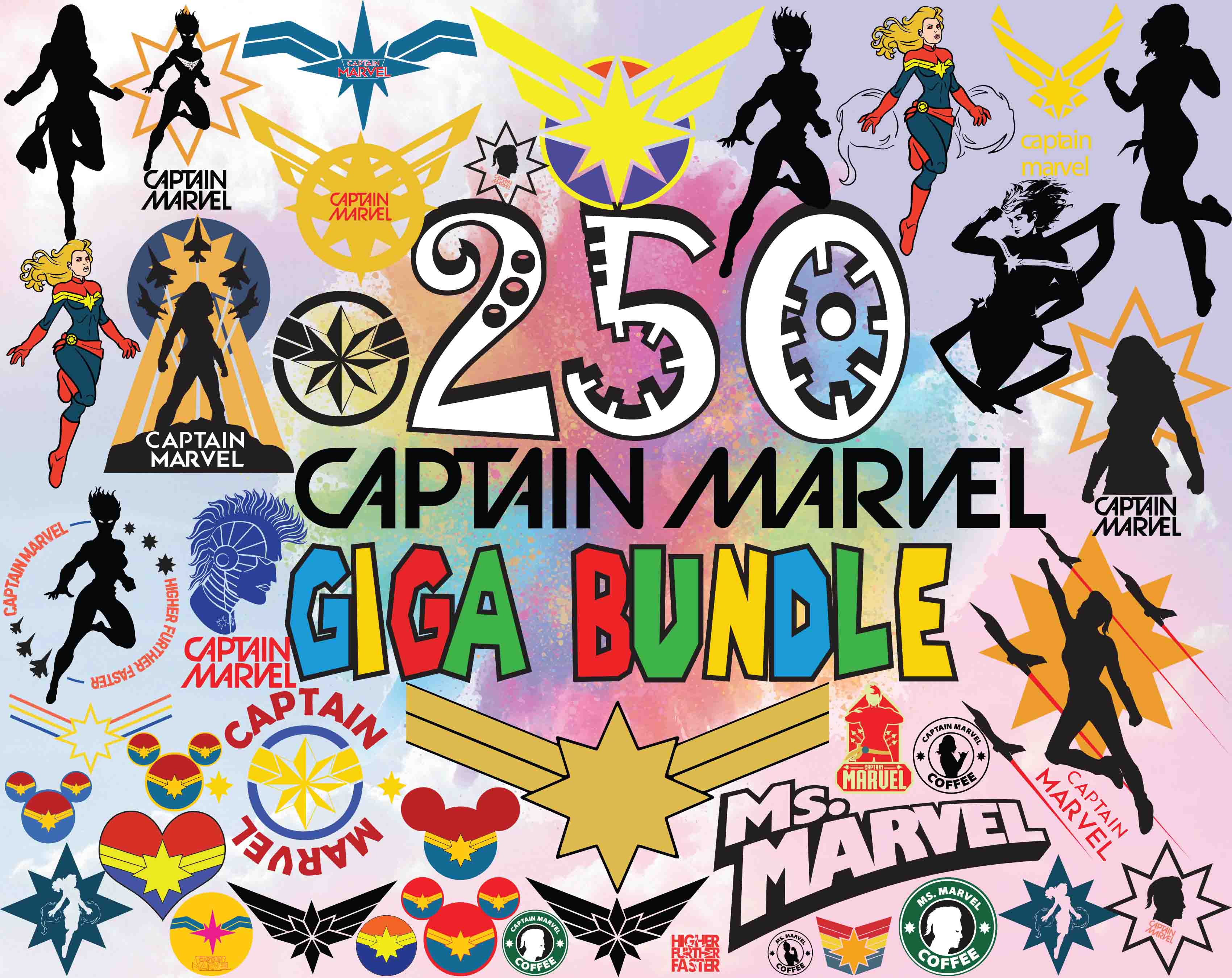 Captain Marvel bundle svg,png,dxf,Captain Marvel svg,png,dxf | Inspire ...