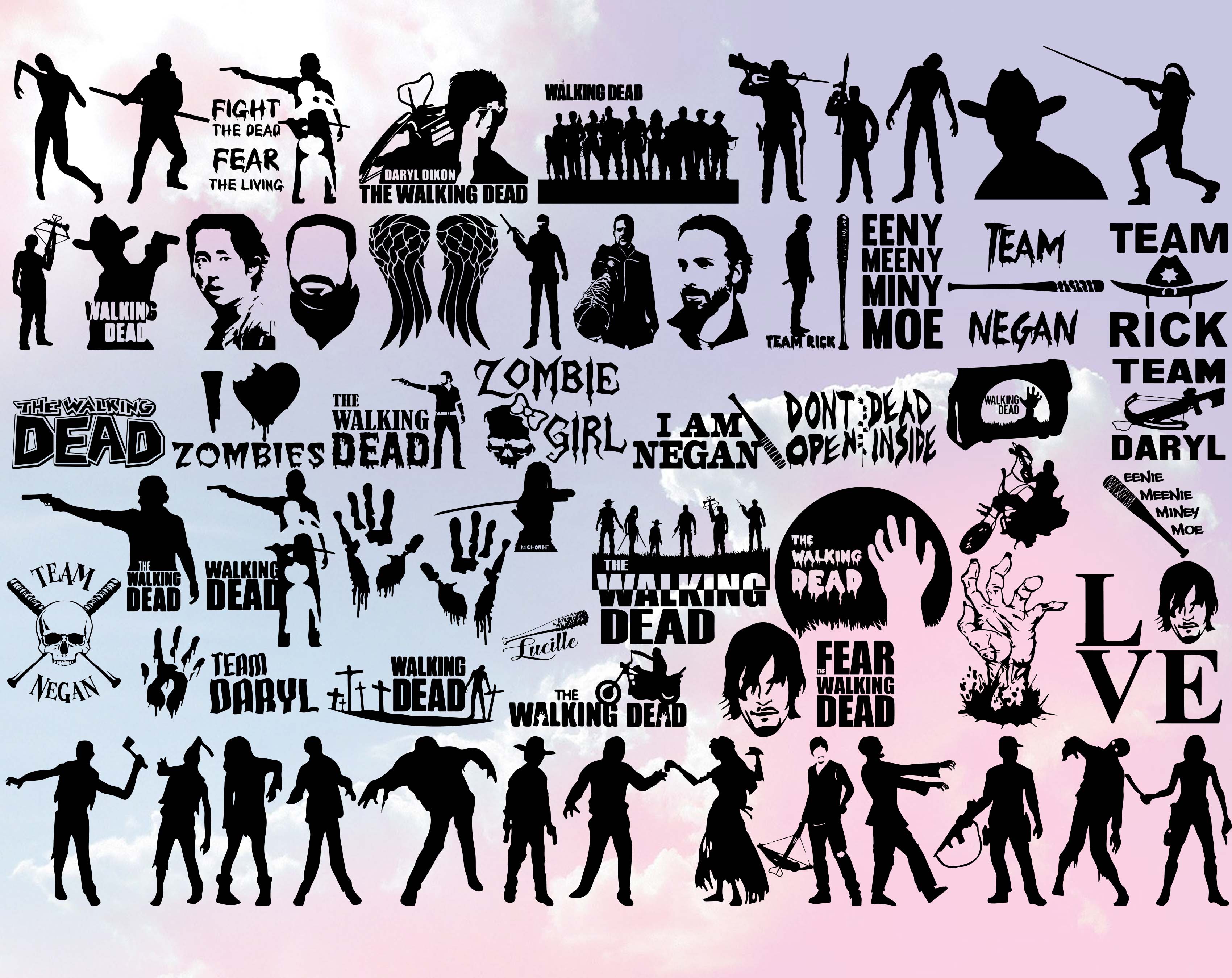 the walking dead bundle svg,png,dxf,the walking dead svg,png | Inspire ...