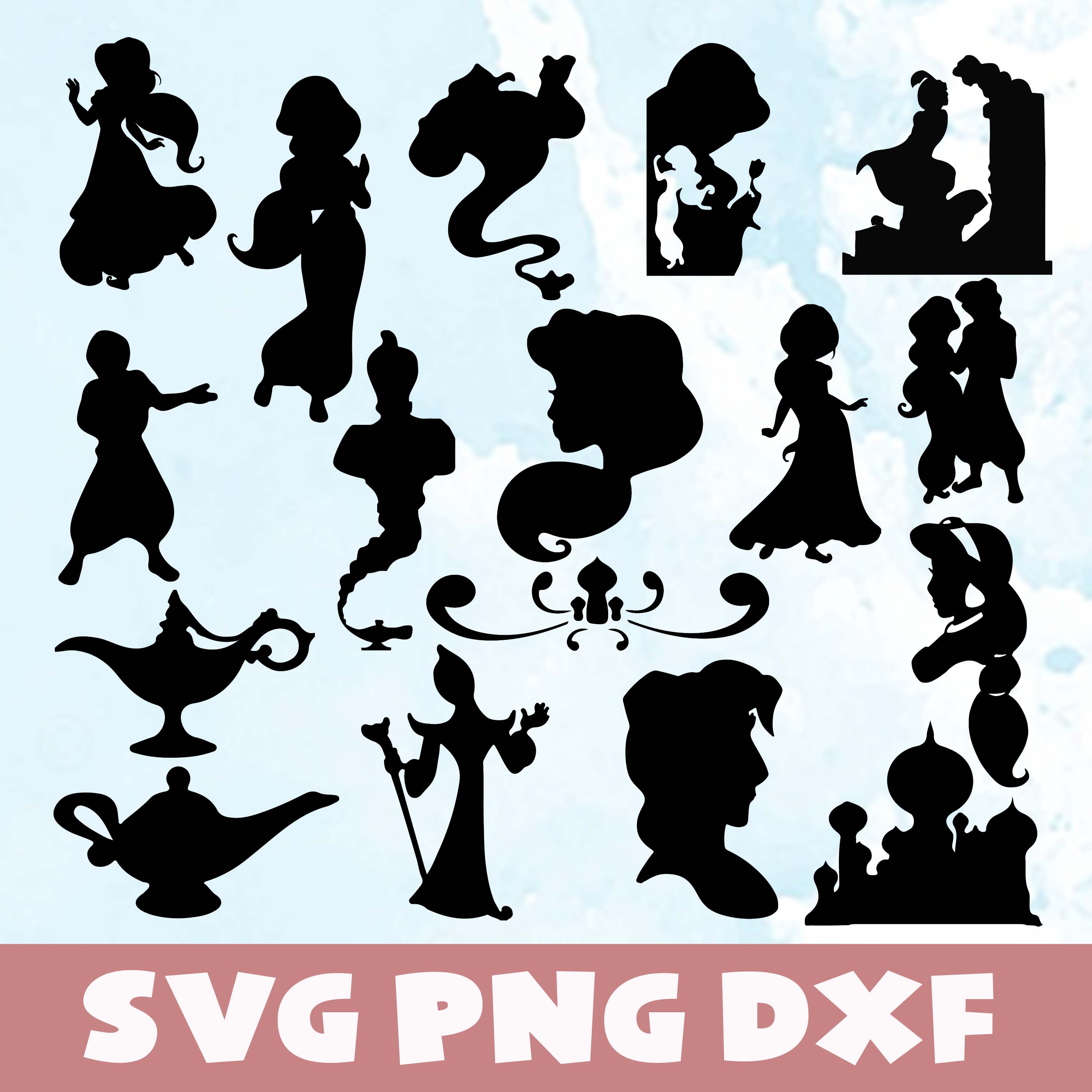 Aladdin disney silhouette svg,png,dxf,Aladdin disney silhoue - Inspire ...