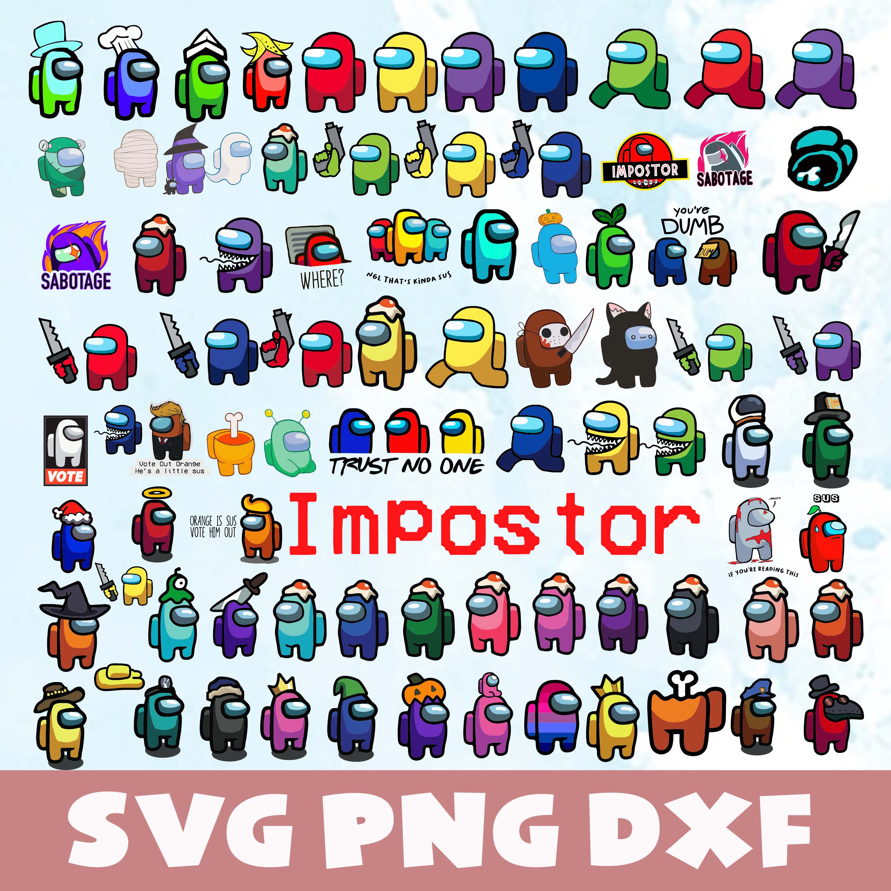 Among us svg,png,dxf,Among us svg bundle,png,dxf,Vinyl Cut F | Inspire ...