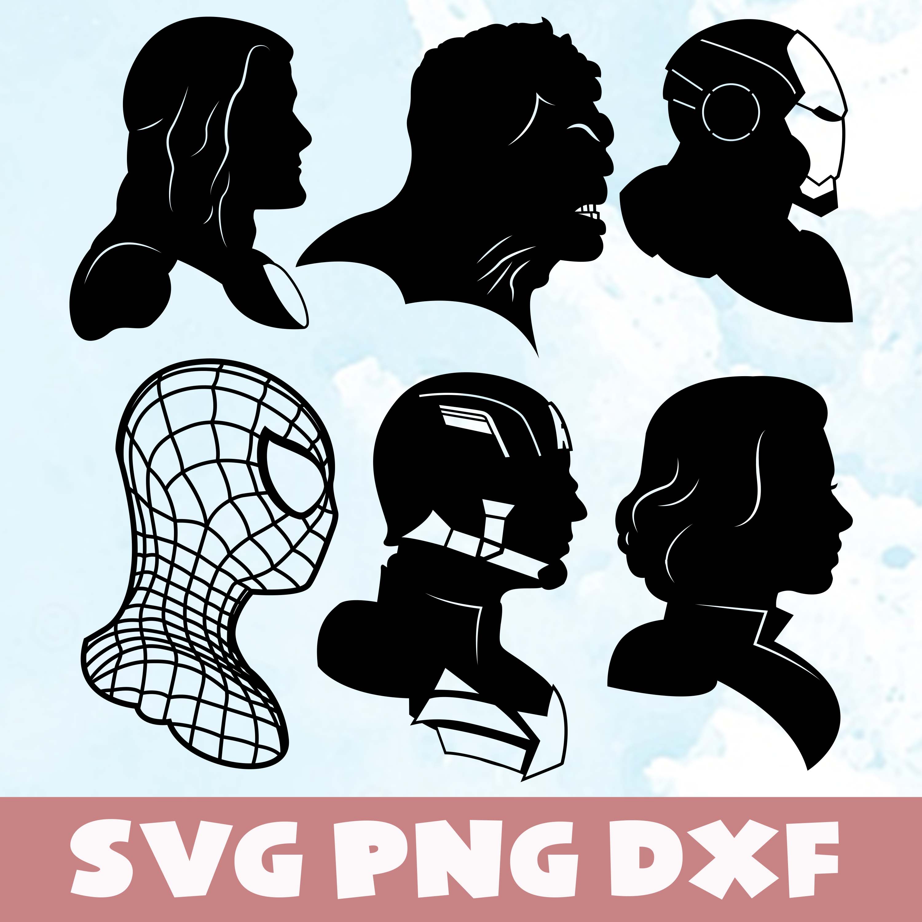 Avengers head svg bunlde, Marvel svg bundle, Marvel logo svg | Inspire ...