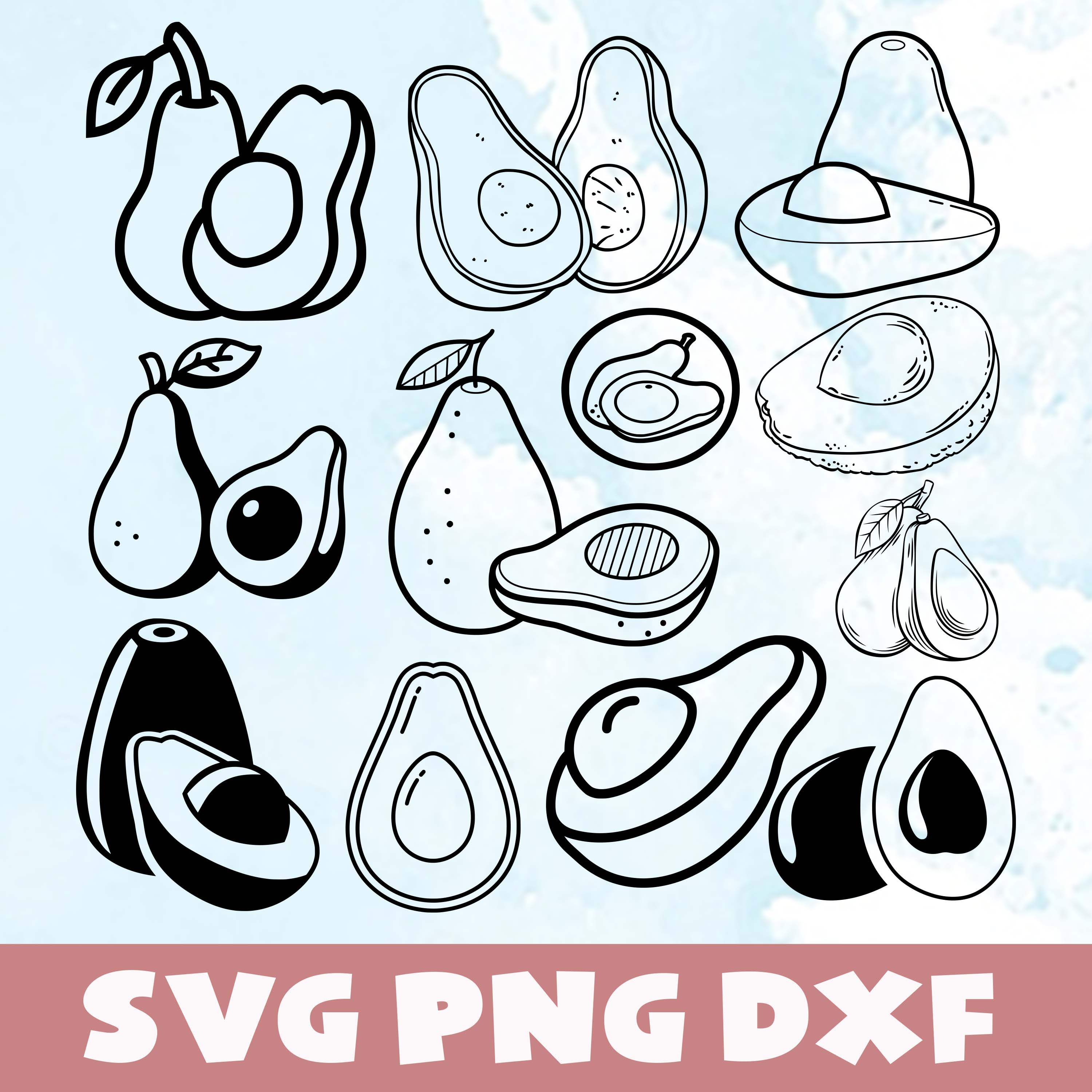 Avocado svg,png,dxf,Avocado svg bundle,png,dxf,Vinyl Cut Fil | Inspire ...