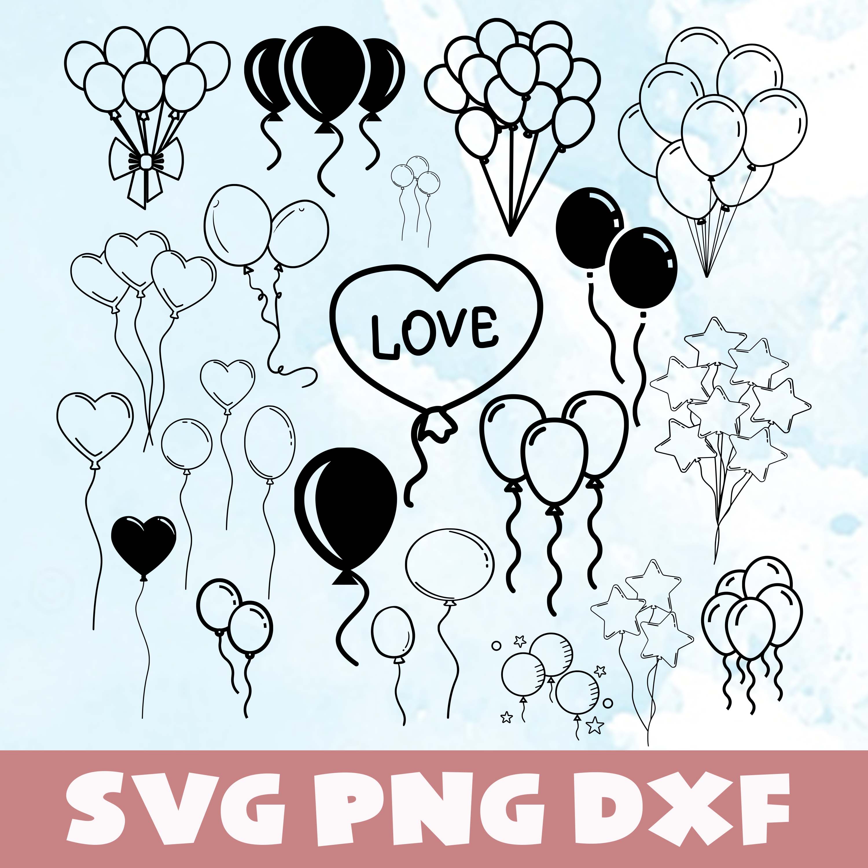 Balloon svg,png,dxf,Balloon svg bundle,png,dxf,Vinyl Cut Fil | Inspire ...