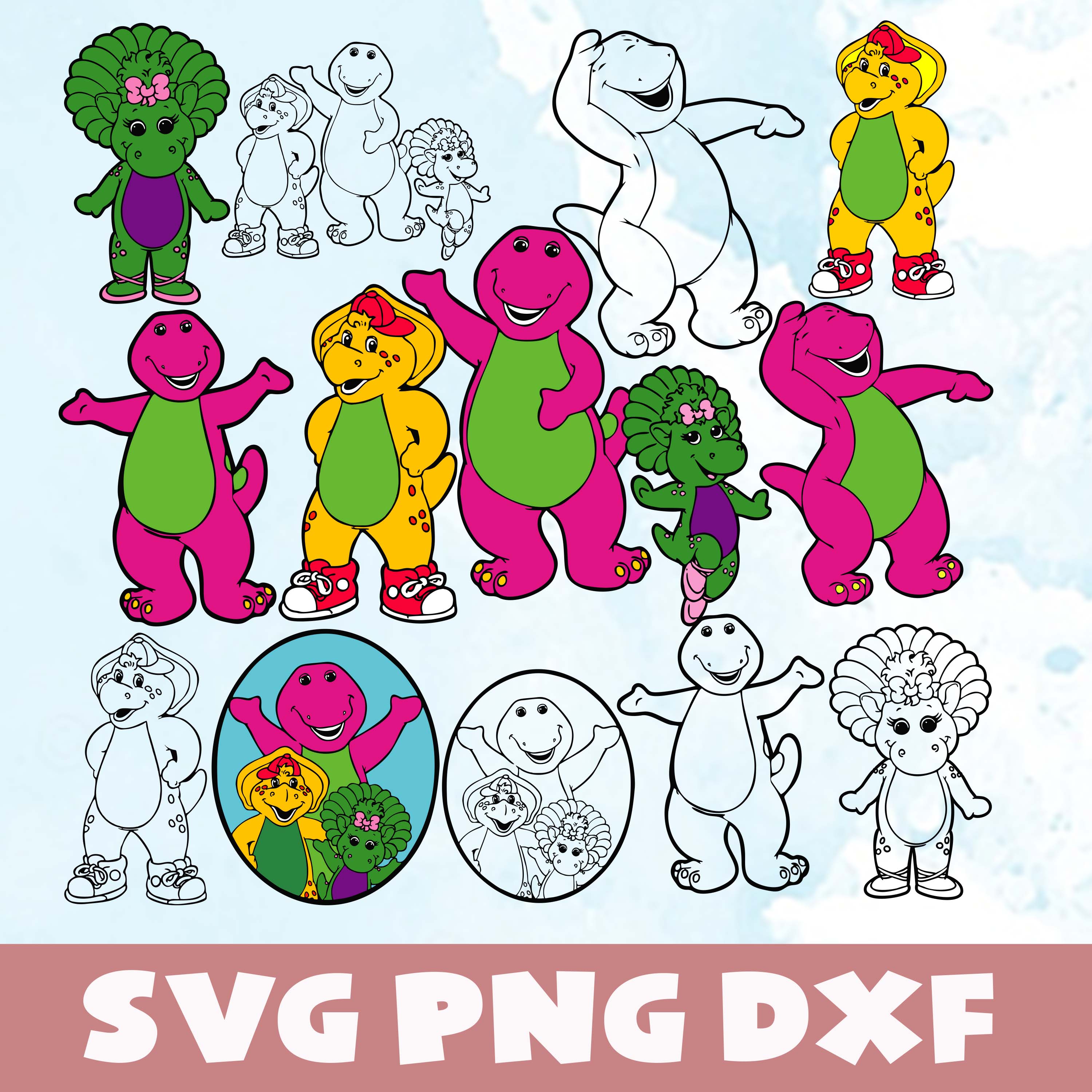 Barney tv show svg,png,dxf,Barney tv show svg bundle,png,dxf | Inspire ...