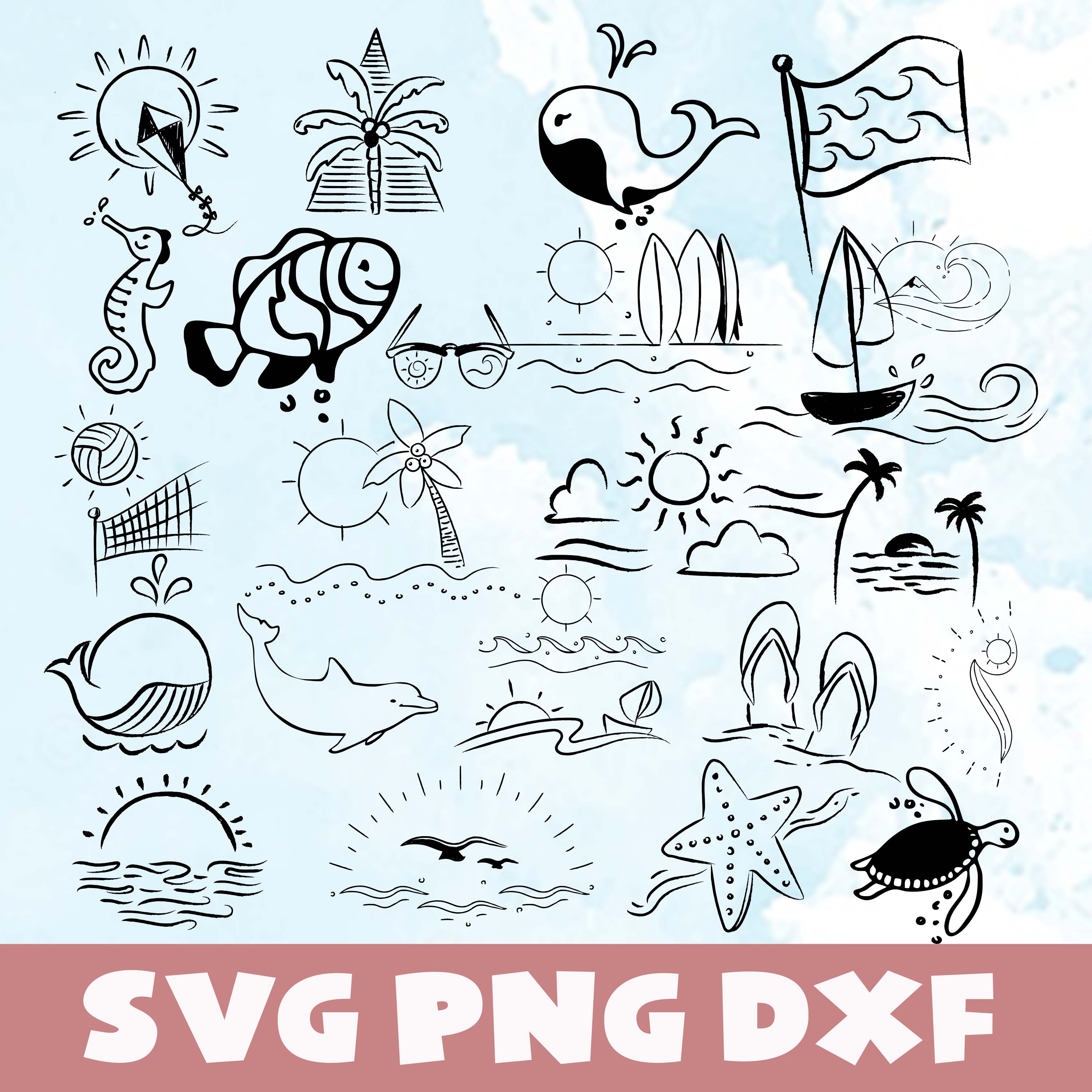 Beach summer svg,png,dxf,Beach summer logo svg bundle,png,dx - Inspire ...