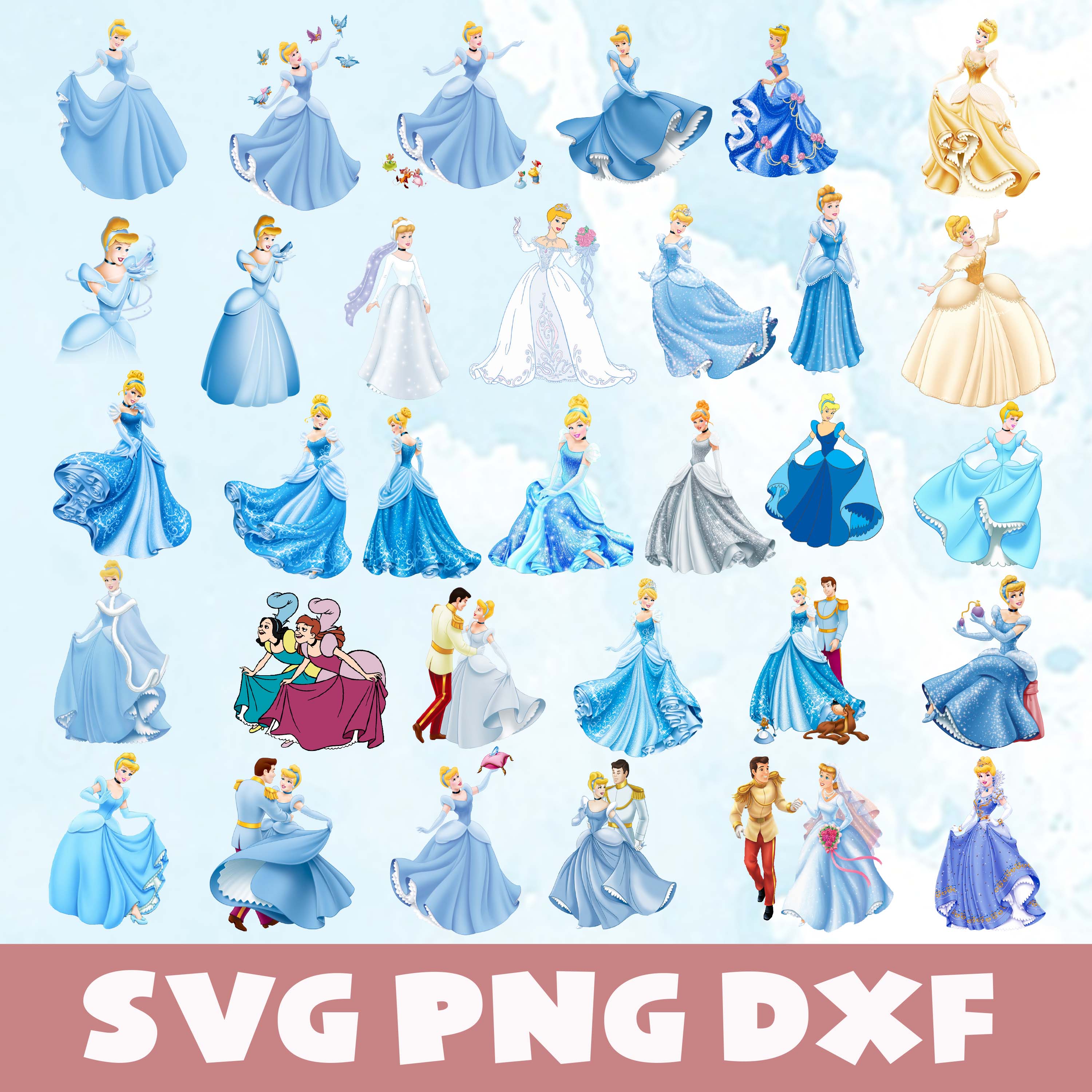 Cinderella disney svg,png,dxf,Cinderella disney bundle svg,p - Inspire ...