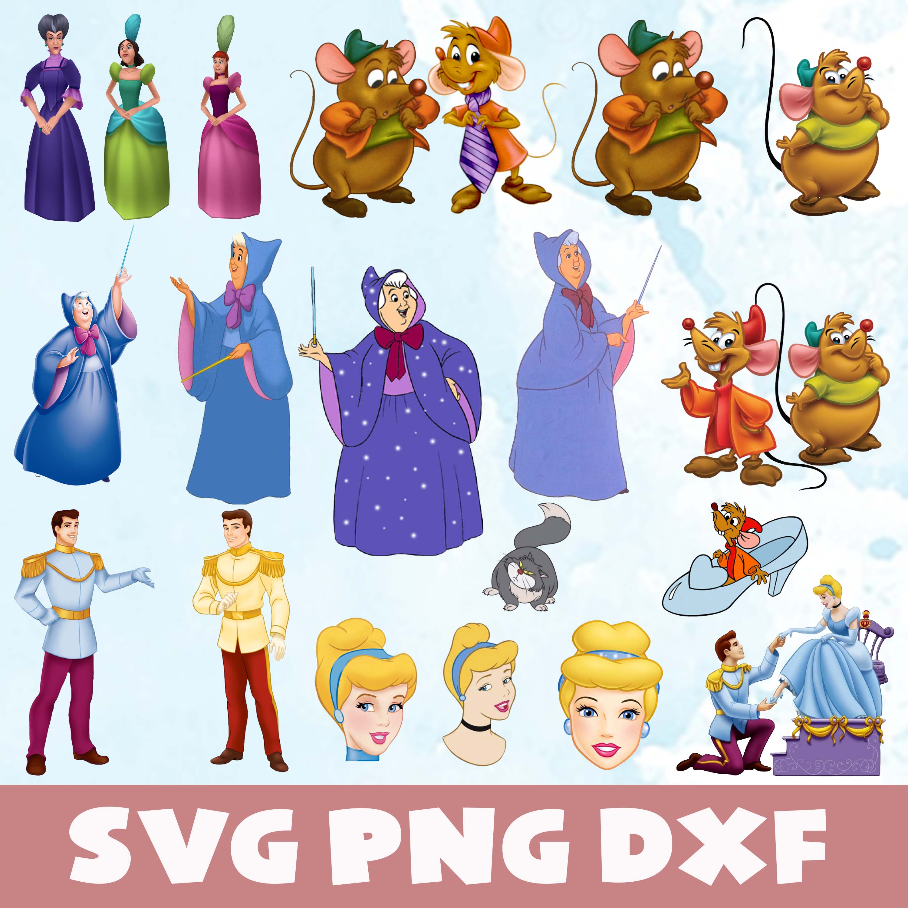 Cinderella disney svg,png,dxf, Cinderella disney bundle svg, | Inspire ...