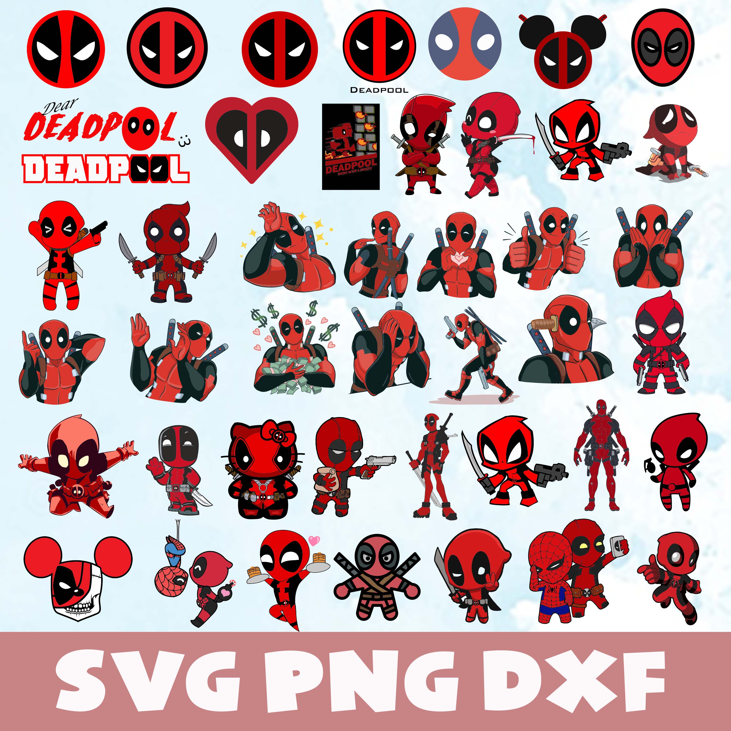 Deadpool marvel logo svg,png,dxf, Deadpool marvel logo bundl | Inspire ...