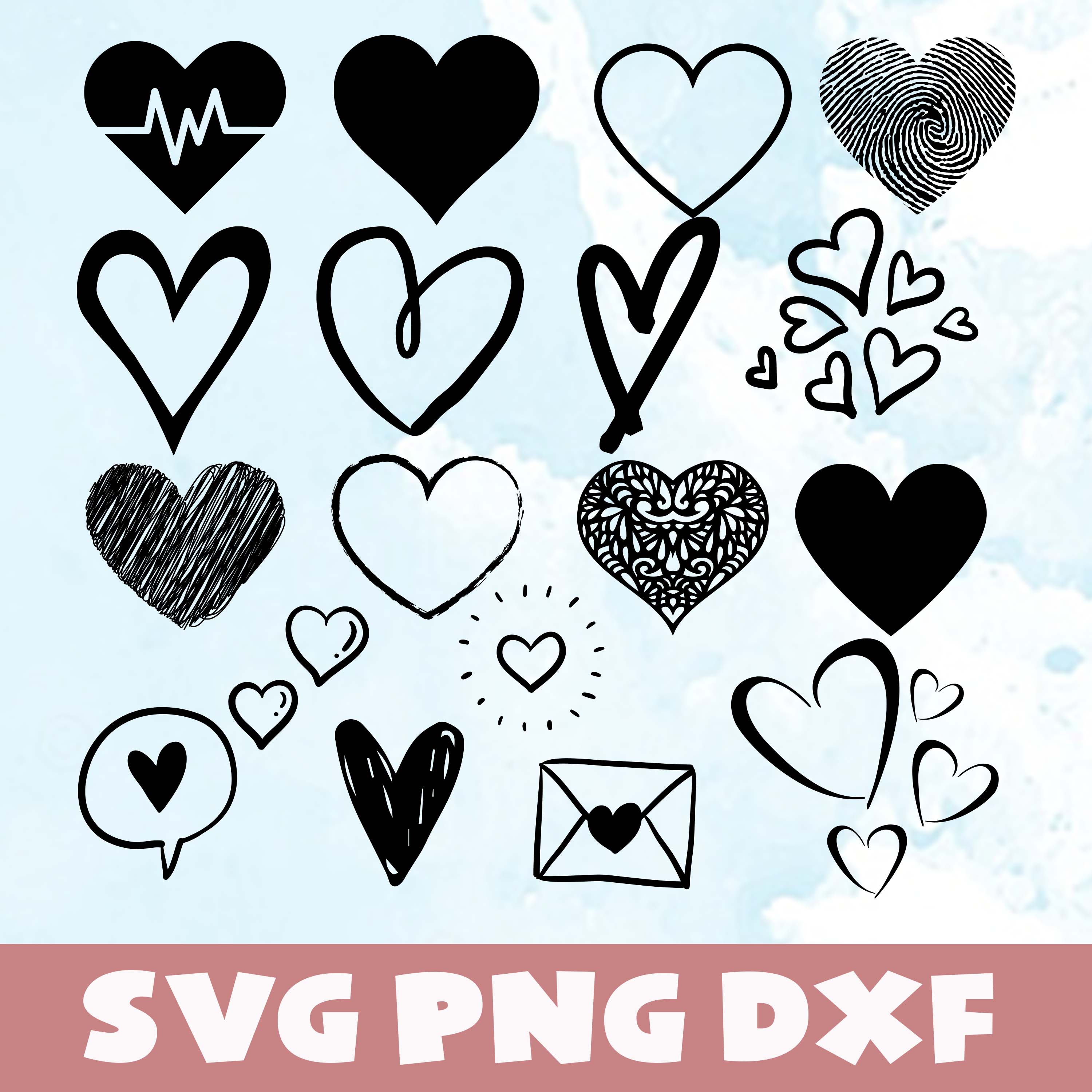Hearts svg, png, dxf,Hearts bundle Vinyl Cut File, Png | Inspire Uplift