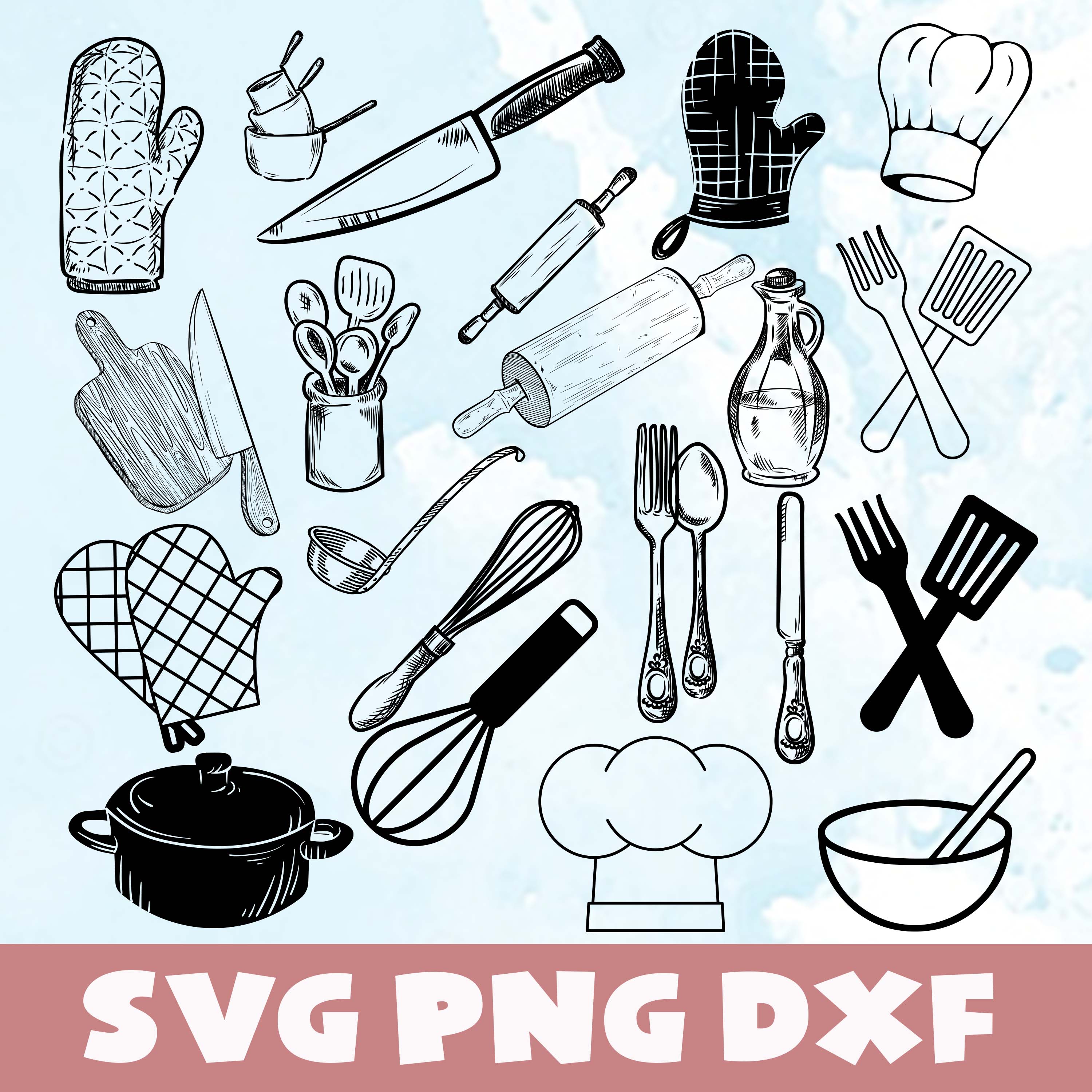 Kitchen set svg, png, dxf,Kitchen set bundle svg,png,dxf,Vin - Inspire ...