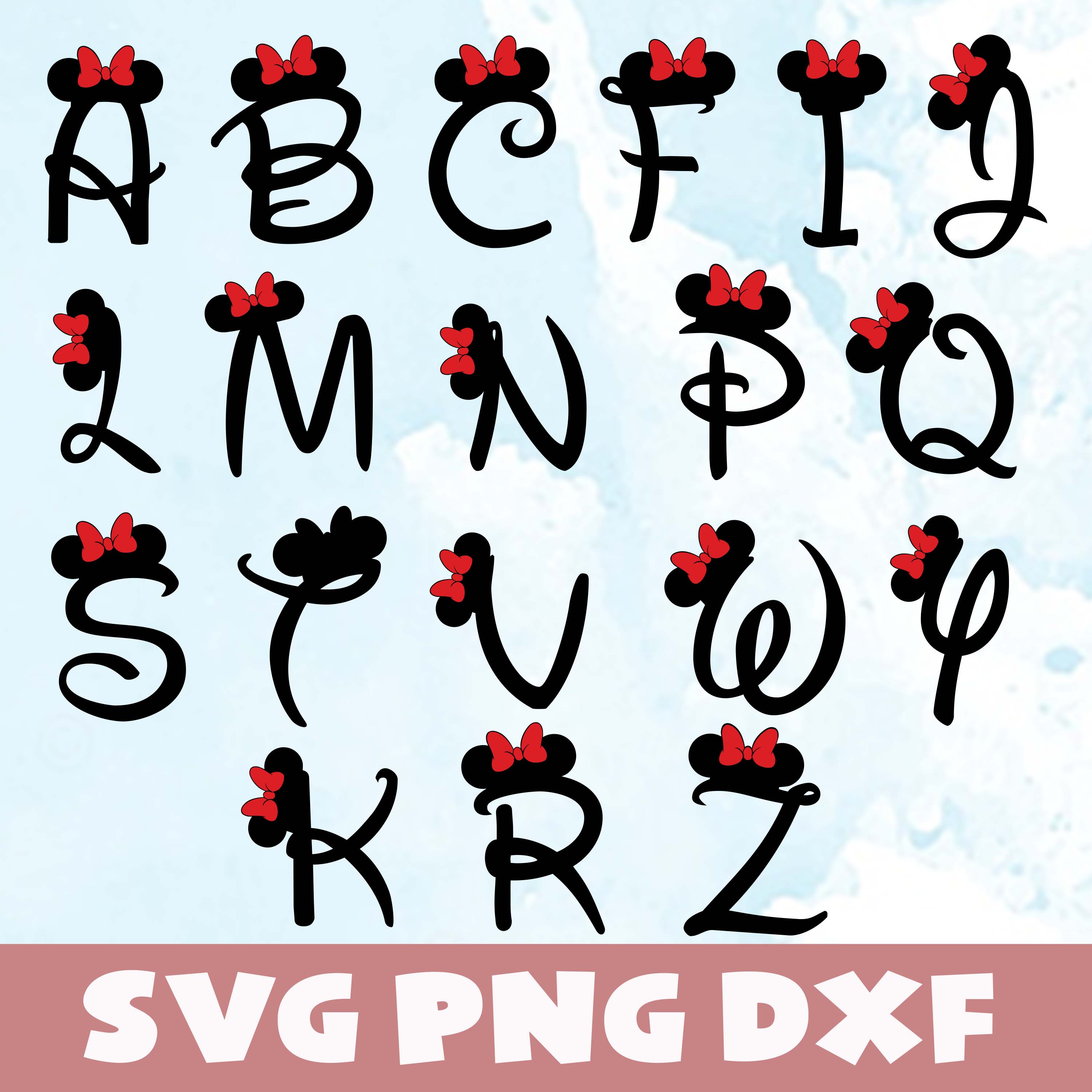 Minnie mouse princess disney svg,png,dxf,Minnie letter mouse | Inspire ...