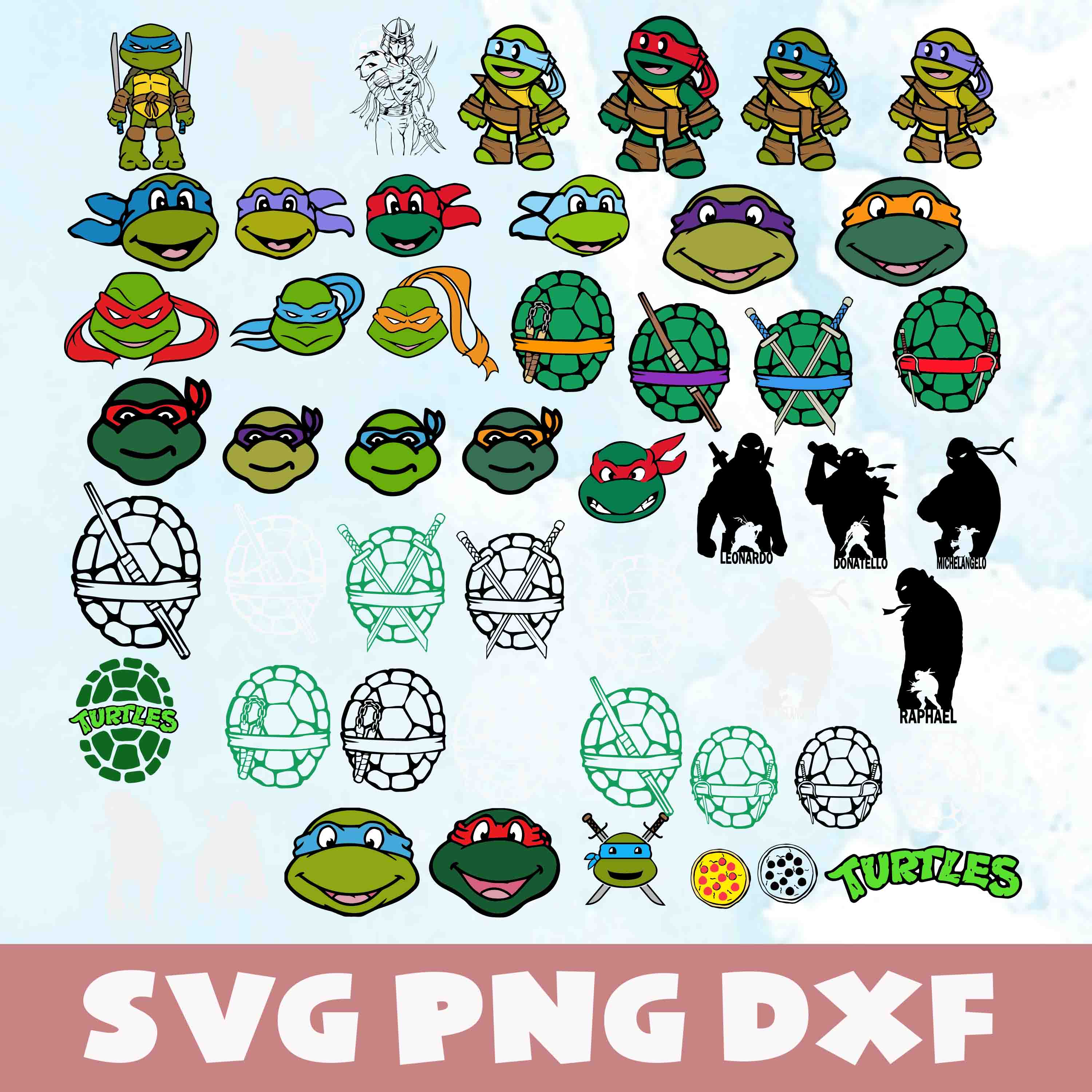 Ninja turtles disney svg,png,dxf, Ninja turtles disney bundl | Inspire ...