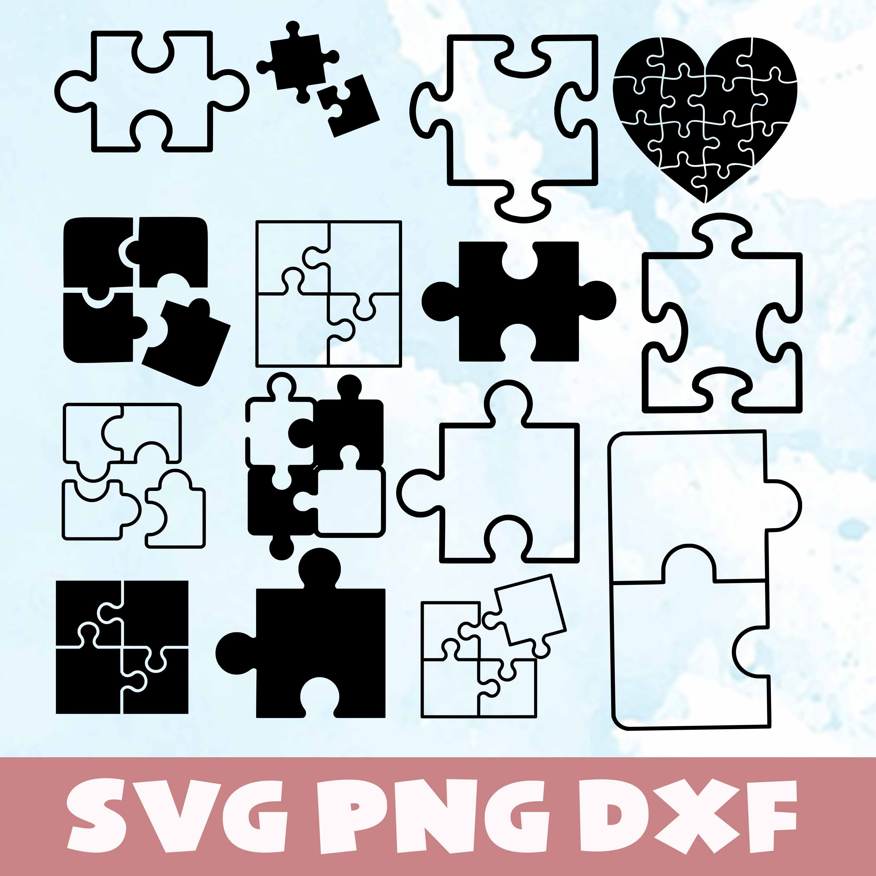 Puzzle svg,png,dxf, Puzzle bundle svg,png,dxf,Vinyl Cut File - Inspire ...
