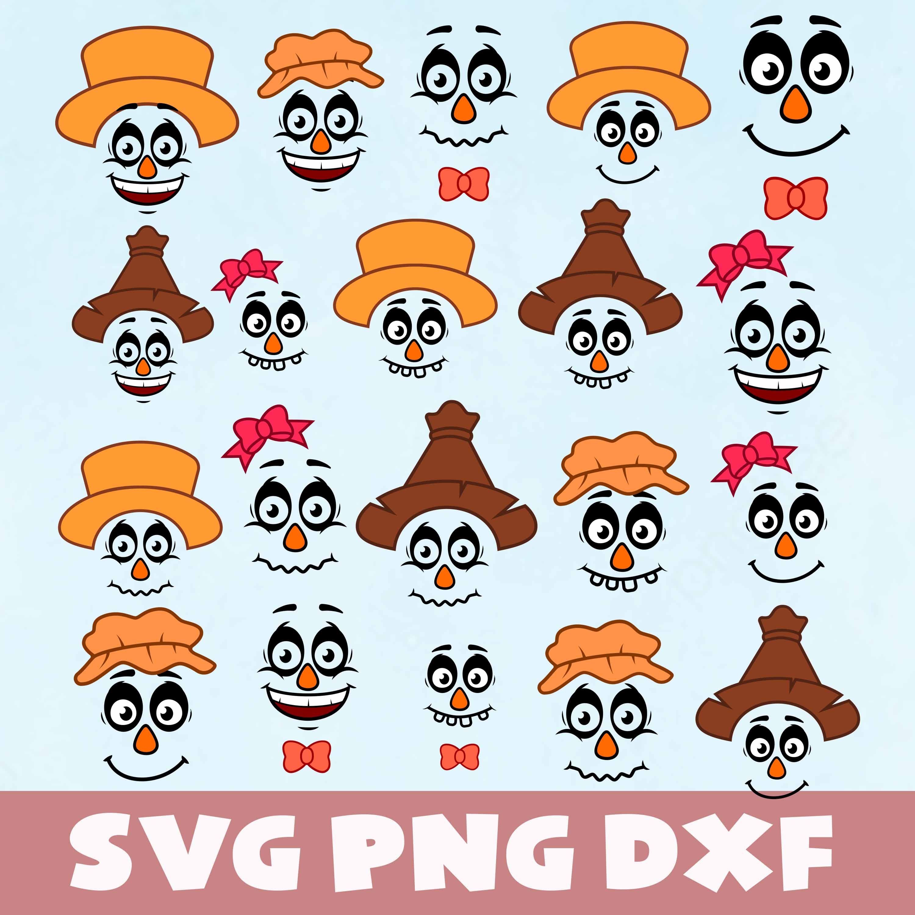 Scarecrow face svg,png,dxf, Scarecrow face bundle svg,png,dx | Inspire ...