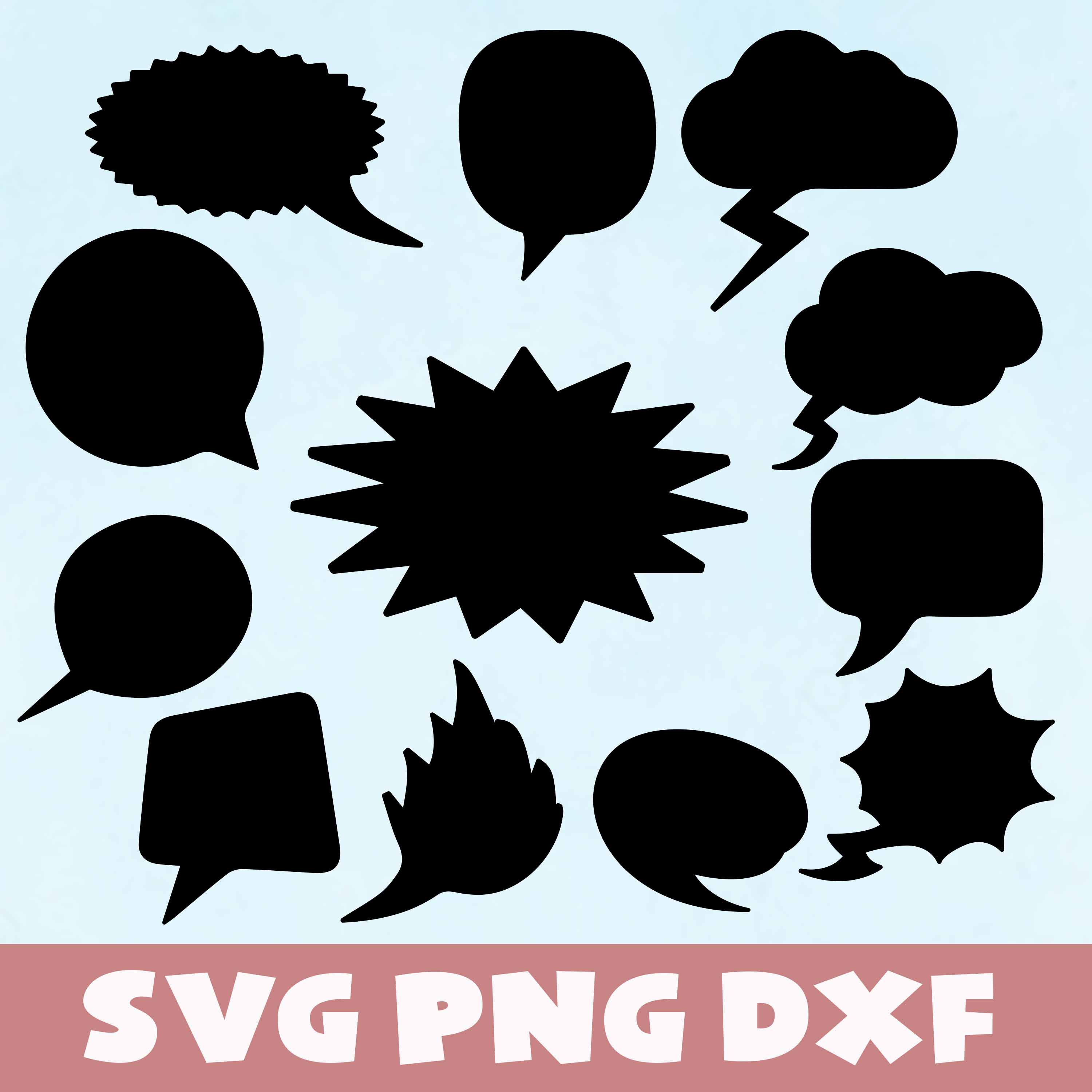 Speech Bubbles Silhouette Svg Png Dxf Speech Bubbles Silhoue Inspire
