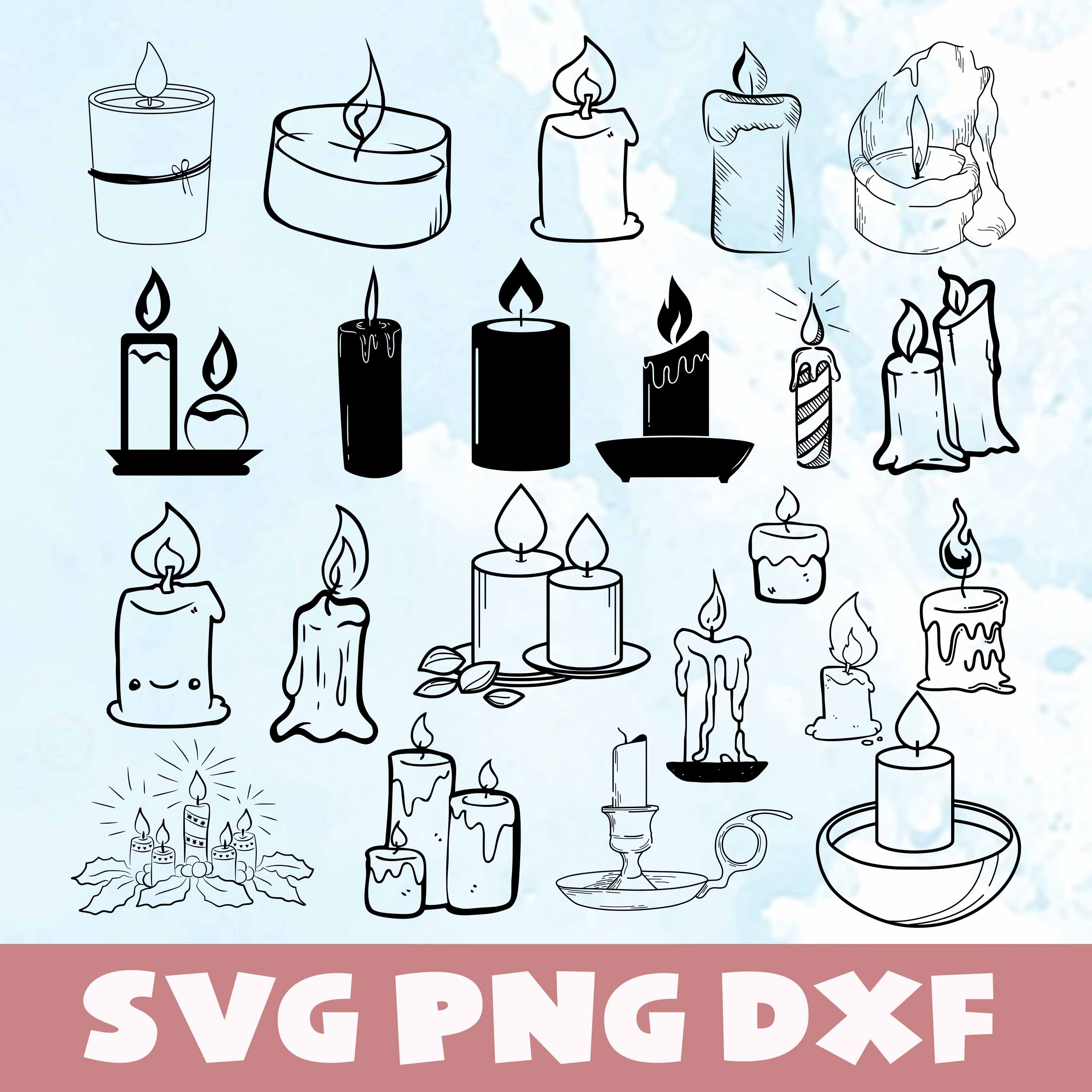 Candle svg,png,dxf, Candle bundle svg,png,dxf,Vinyl Cut File - Inspire ...