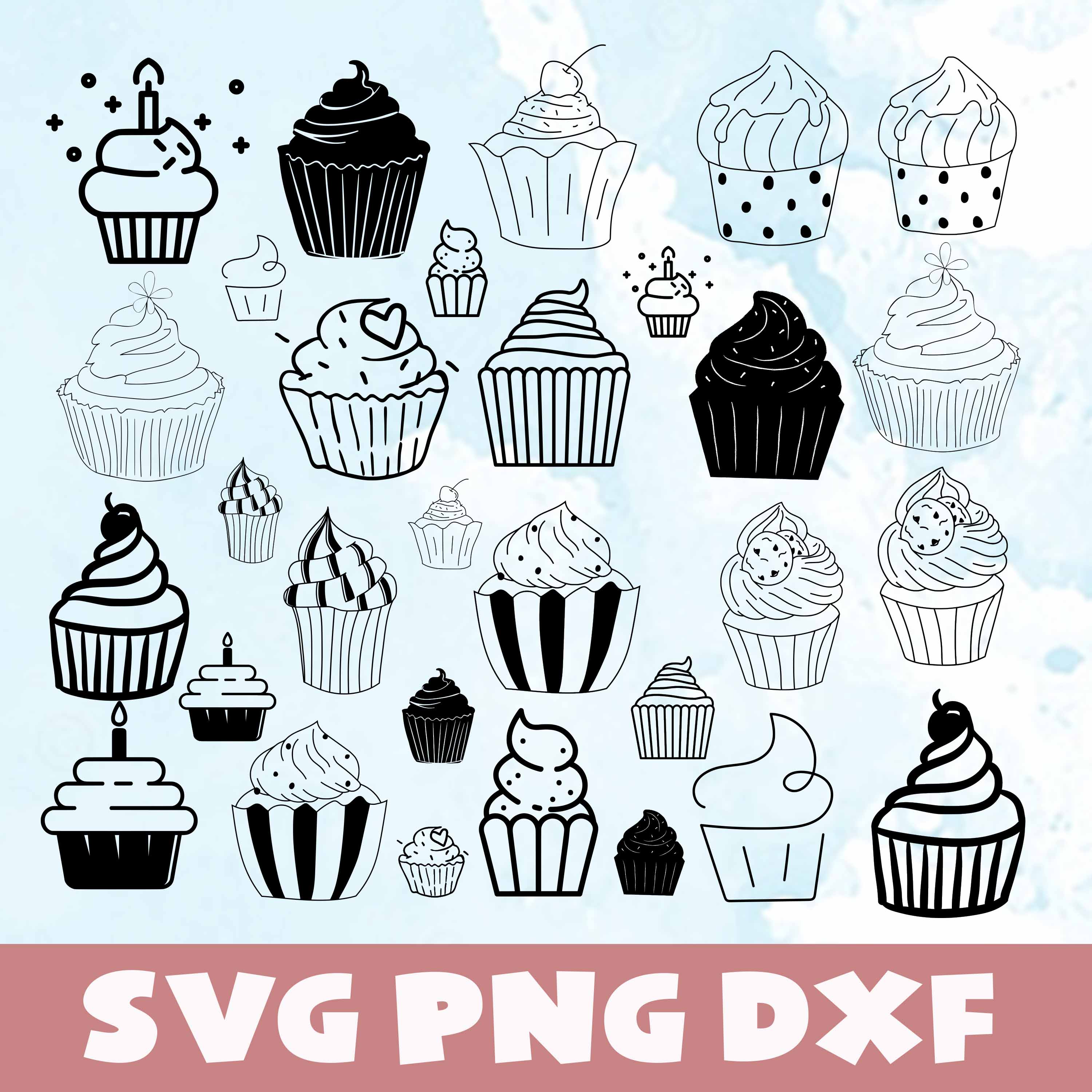 Cupcake svg,png,dxf, Cupcake bundle svg,png,dxf,Vinyl Cut Fi | Inspire ...