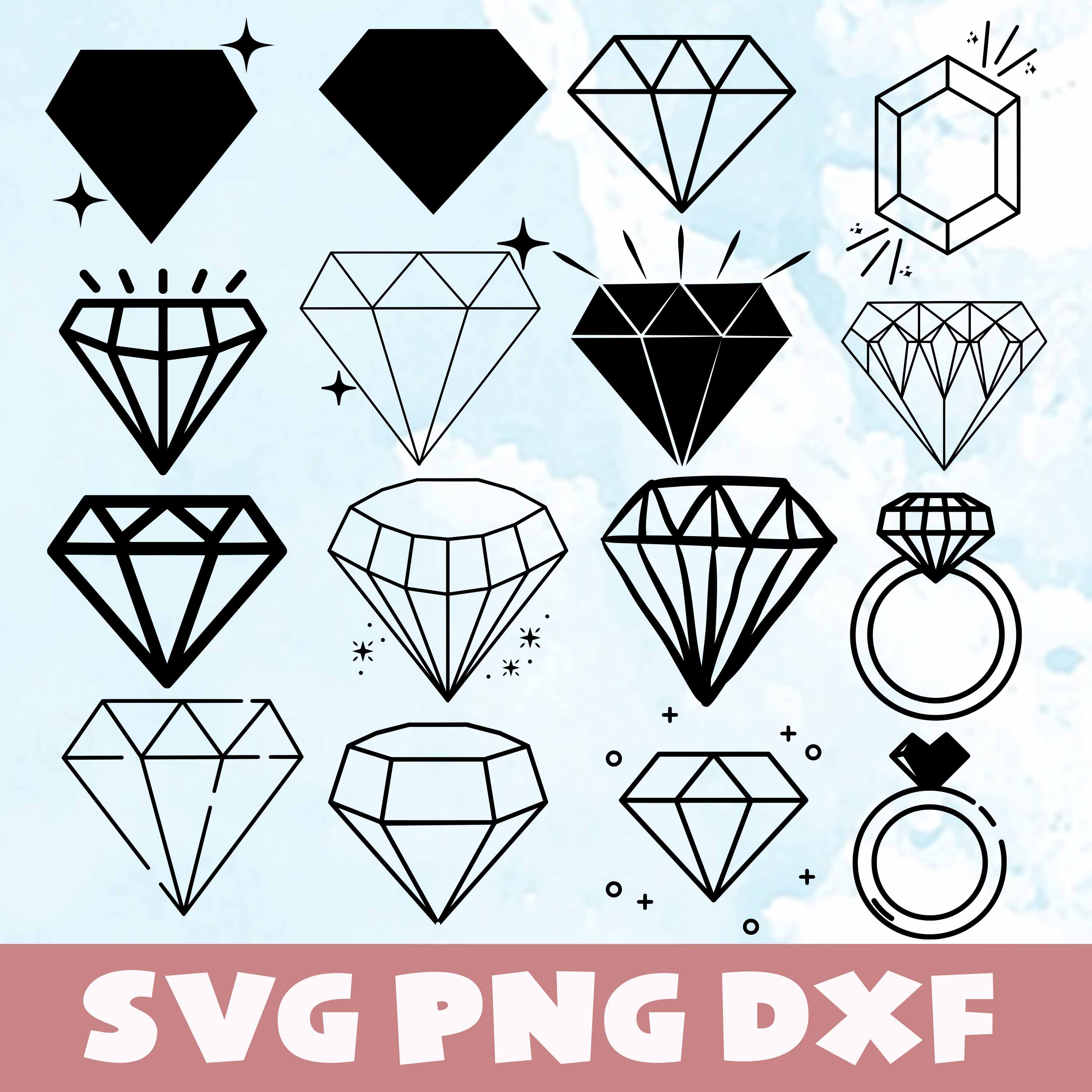 Diamond svg,png,dxf, Diamond bundle svg,png,dxf,Vinyl Cut Fi | Inspire ...
