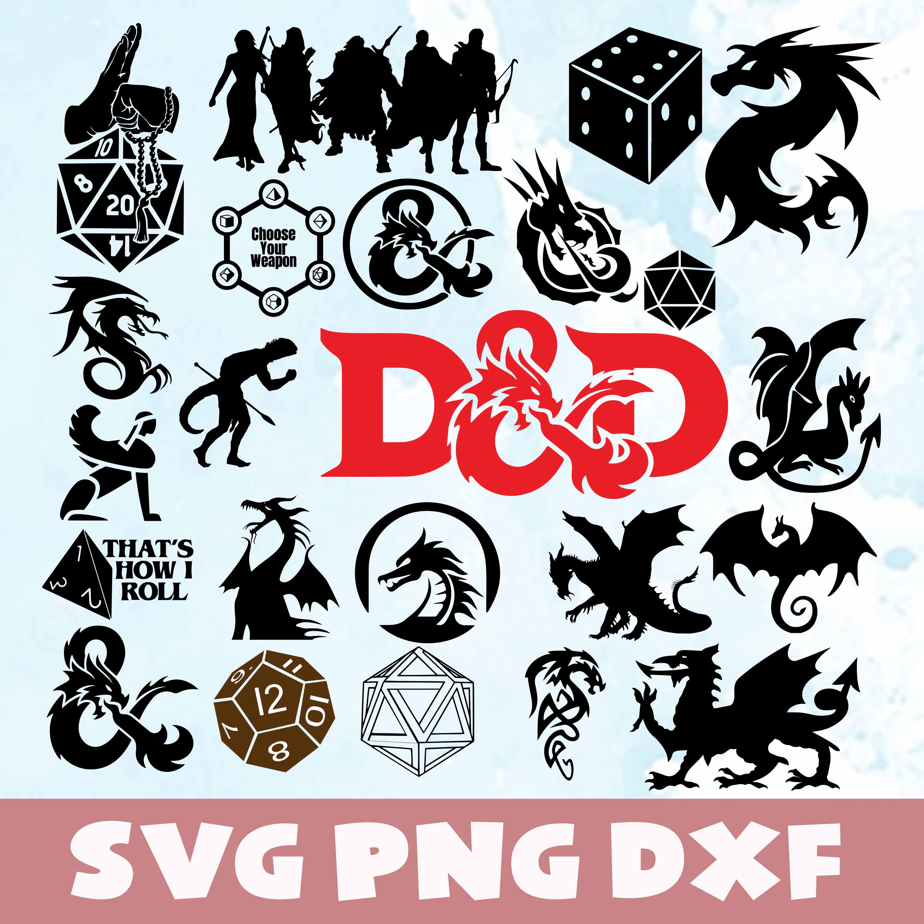 Dungeons and dragons svg,png,dxf, Dungeons and dragons bundl - Inspire ...