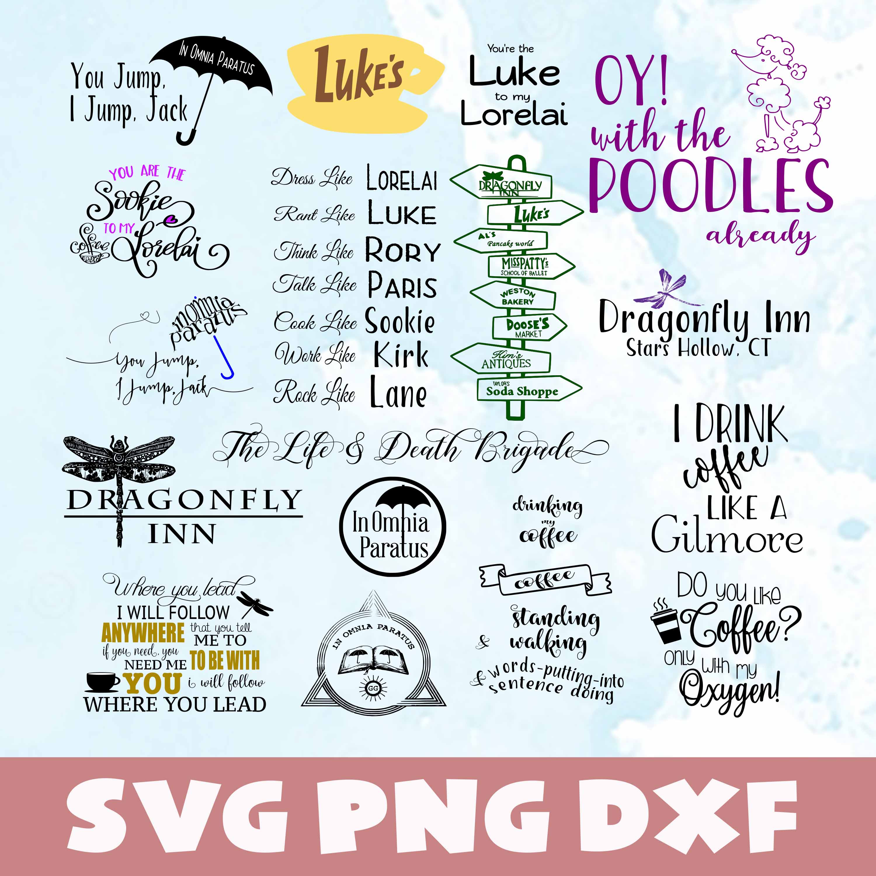 Gilmore girls svg,png,dxf, Gilmore girls bundle svg,png,dxf, | Inspire ...