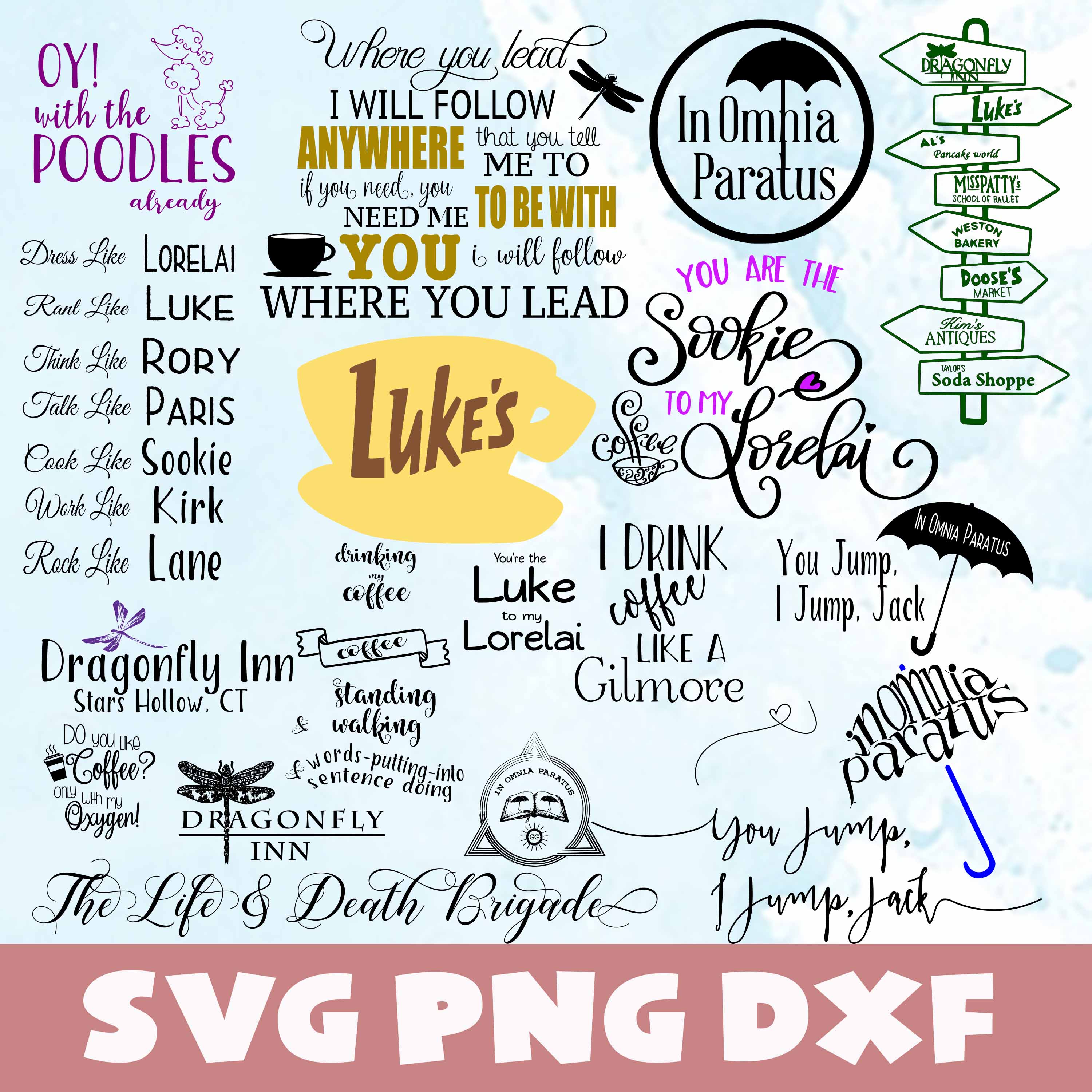 Gilmore girls svg,png,dxf,Gilmore girls bundle svg,png,dxf,V | Inspire ...