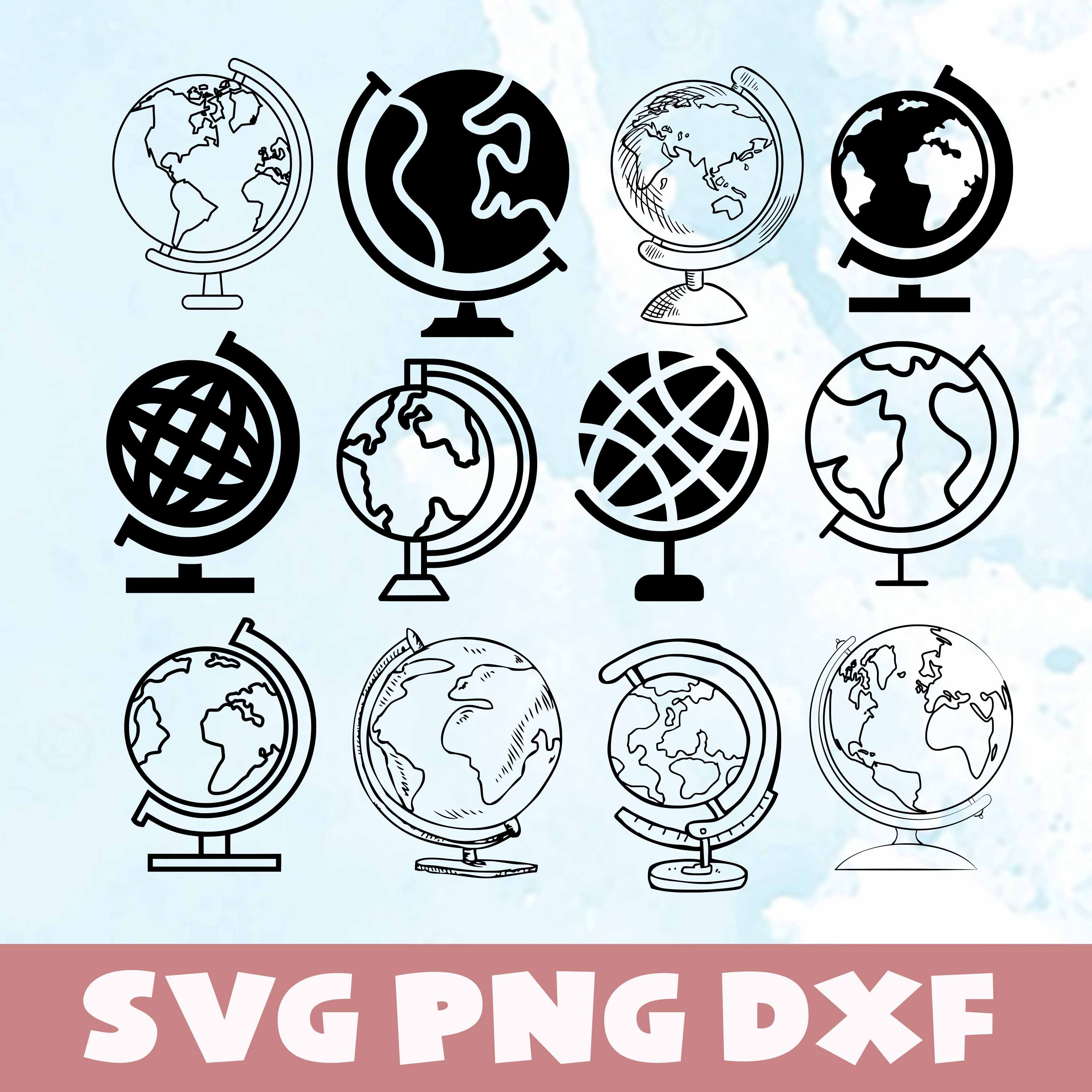 Globe svg,png,dxf,Globe bundle svg,png,dxf,Vinyl Cut File,Pn - Inspire ...