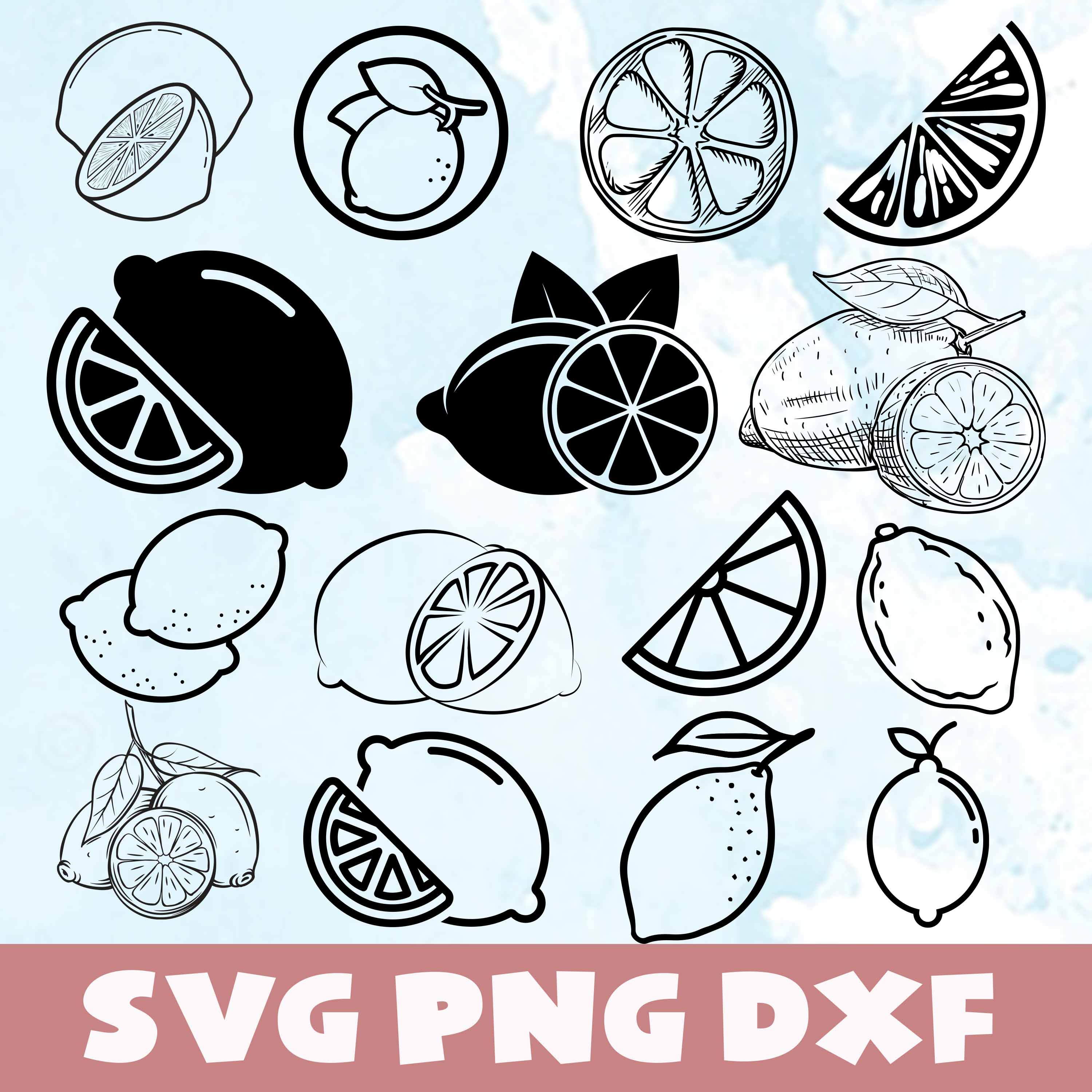 Lemon svg,png,dxf , Lemon bundle svg,png,dxf,Vinyl Cut File, - Inspire ...
