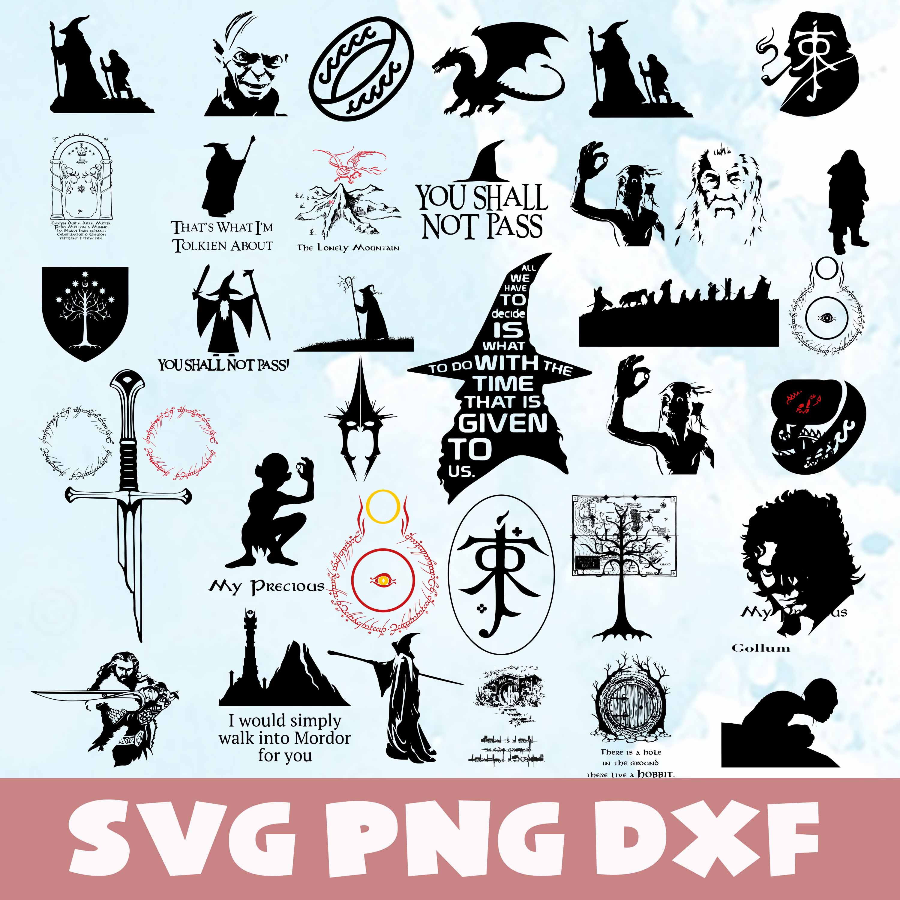 Lord of the rings silhouette svg,png,dxf , Lord of the rings | Inspire ...