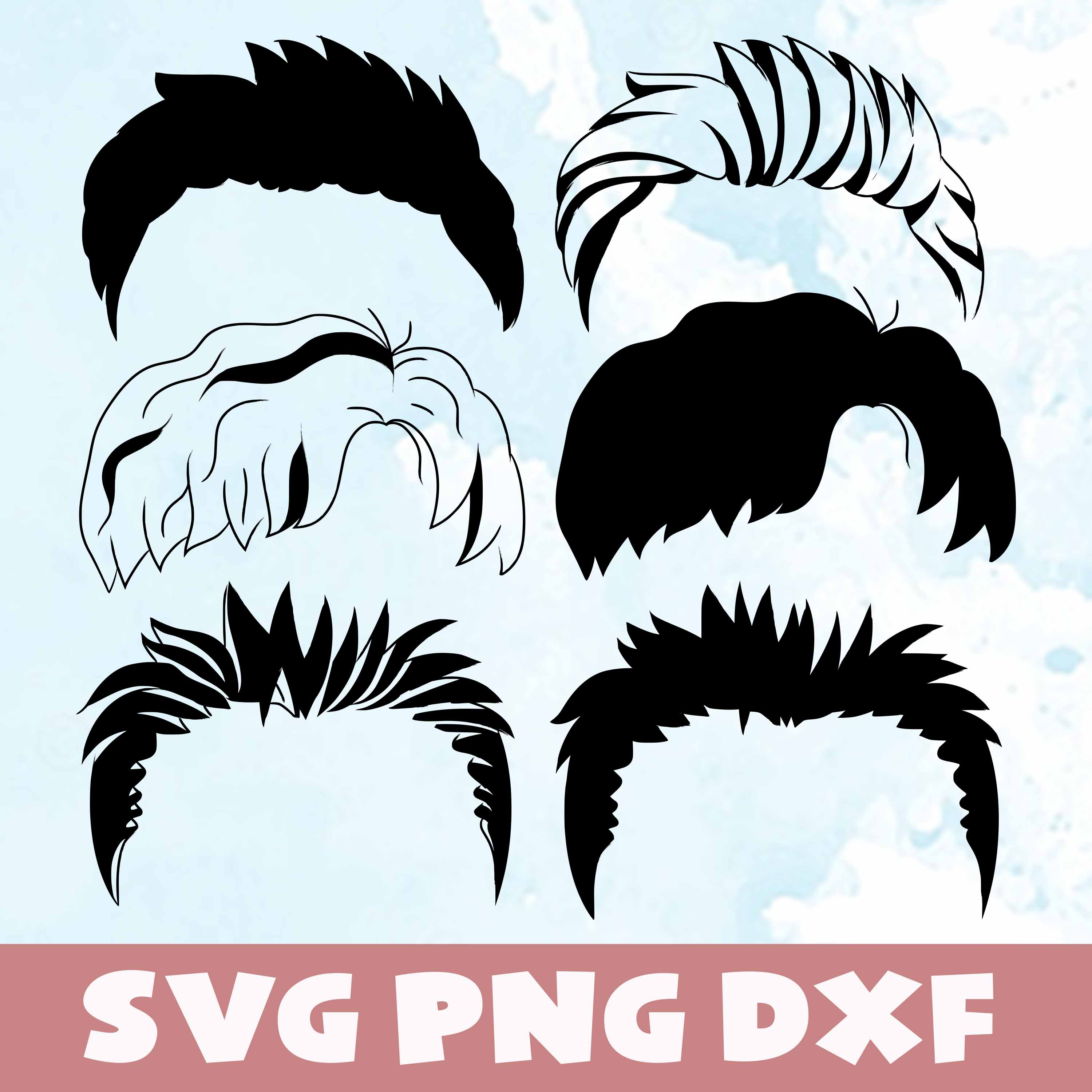 Man hair svg,png,dxf , Man hair bundle svg,png,dxf,Vinyl Cut | Inspire ...