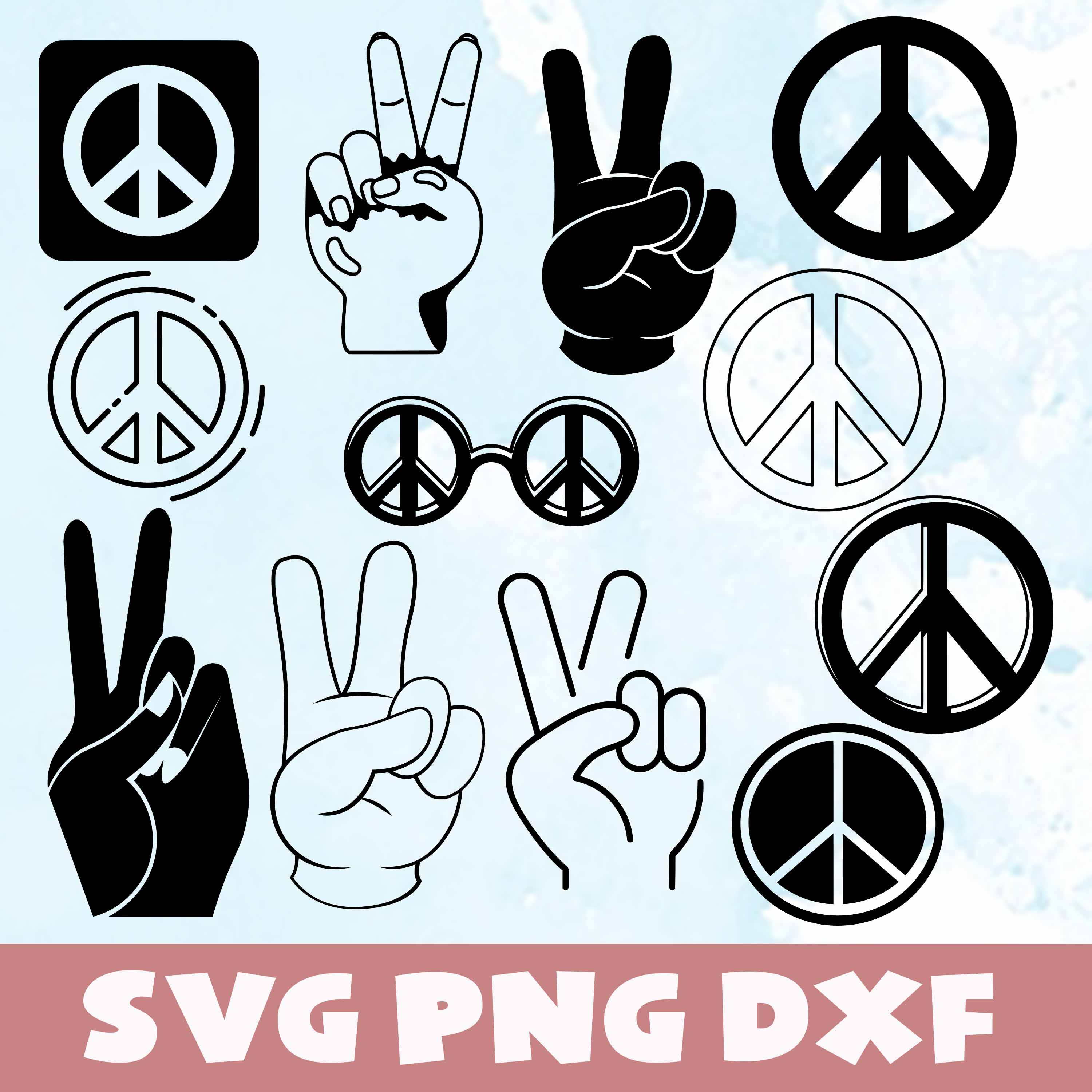 Peace sign svg,png,dxf , Peace sign bundle svg, png,dxf,Viny | Inspire ...