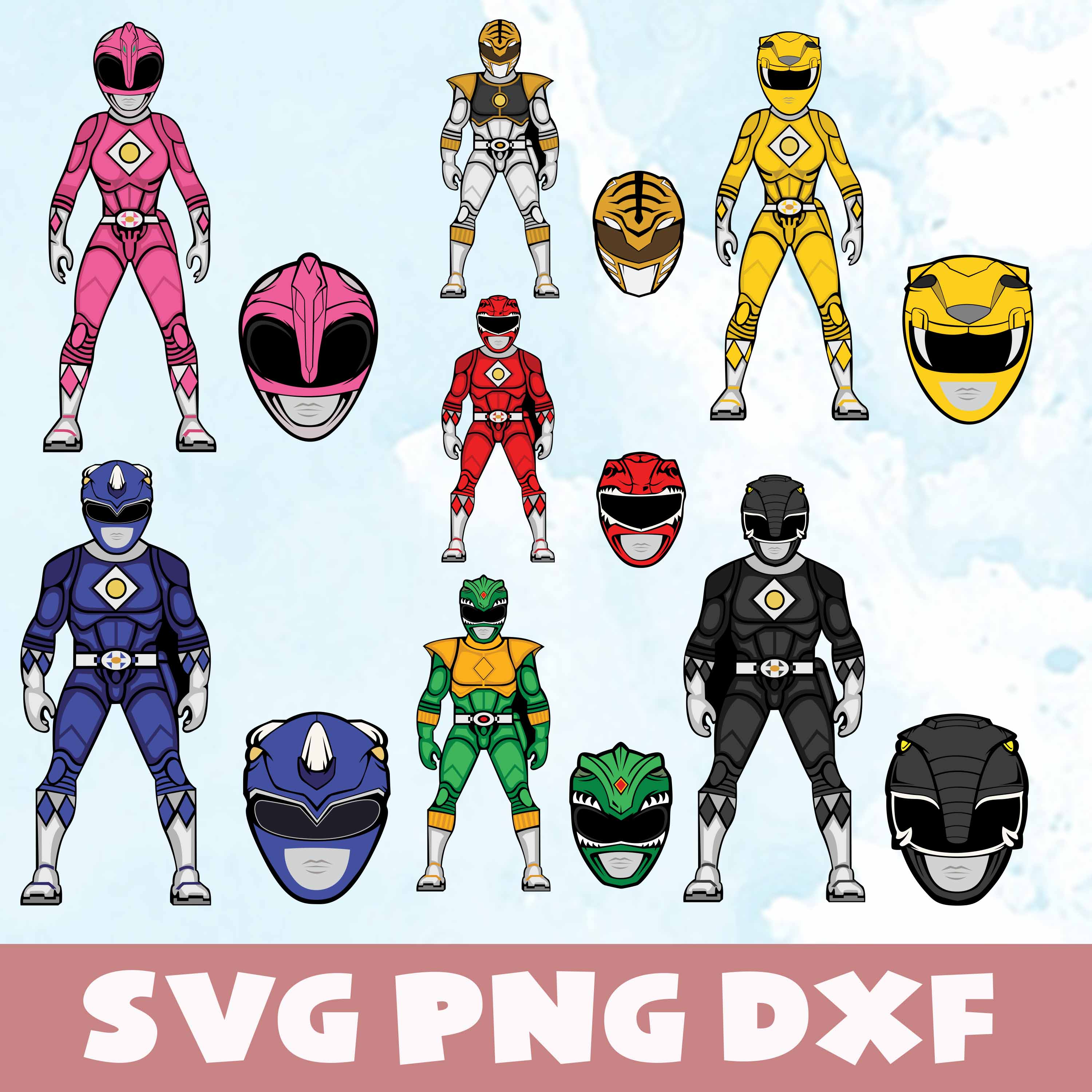 Power ranger svg,png,dxf , Power ranger bundle svg, png,dxf, | Inspire ...